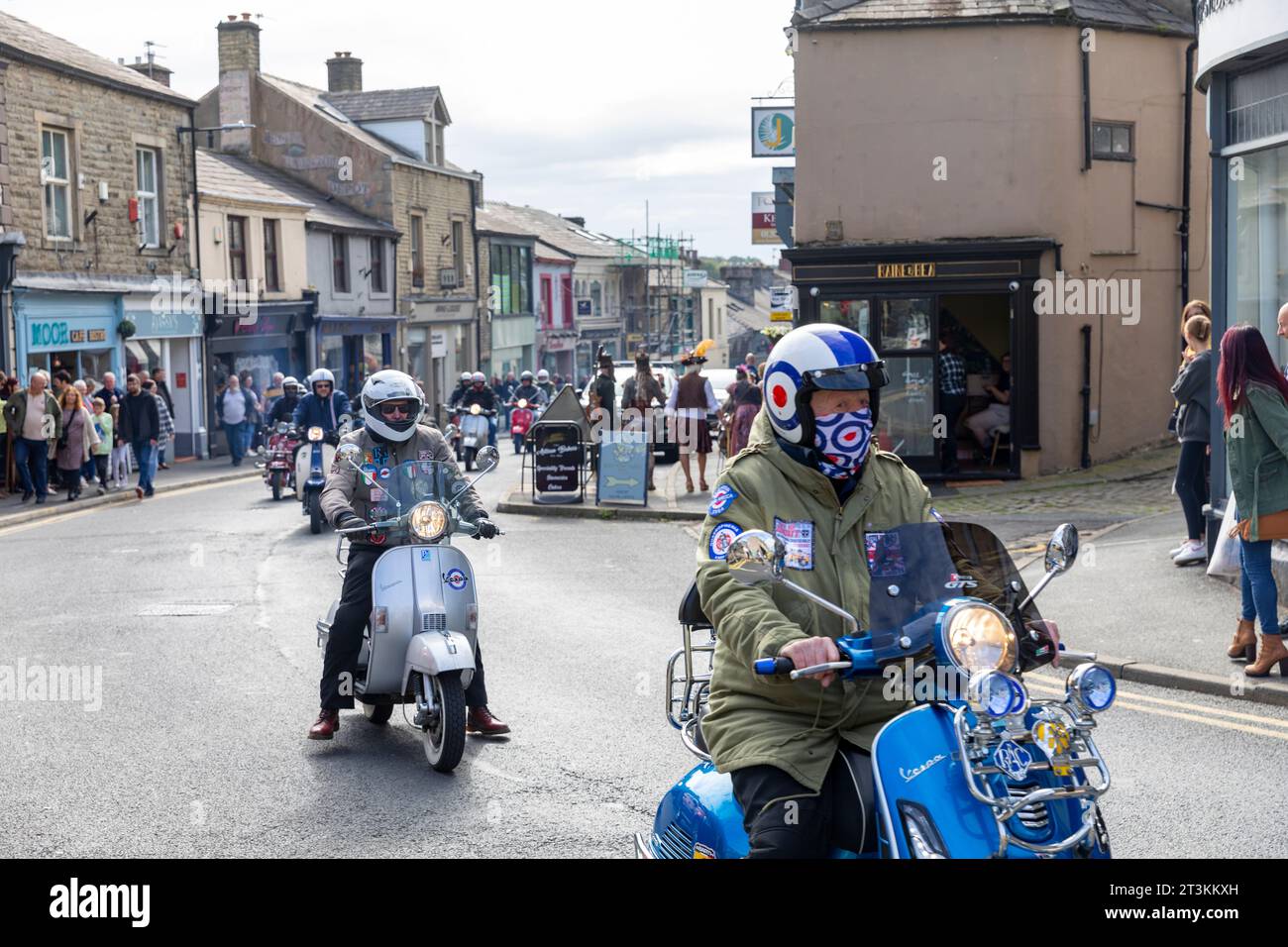 Scooter rally, the Ribble valley scooter club meet up in Clitheroe ...