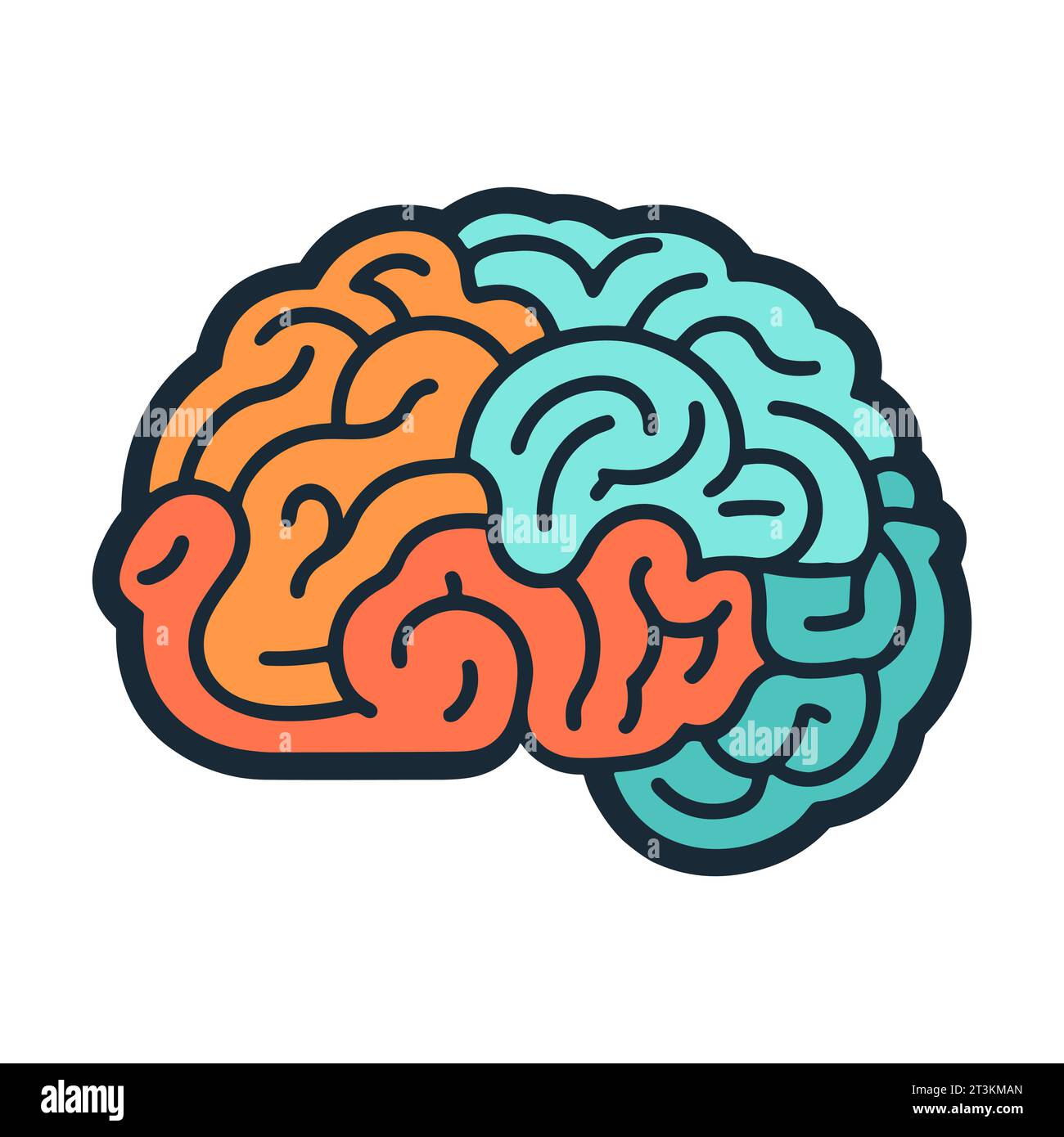 Brain logo icon. Human brain icon. Creative simple mind symbol. Vector ...