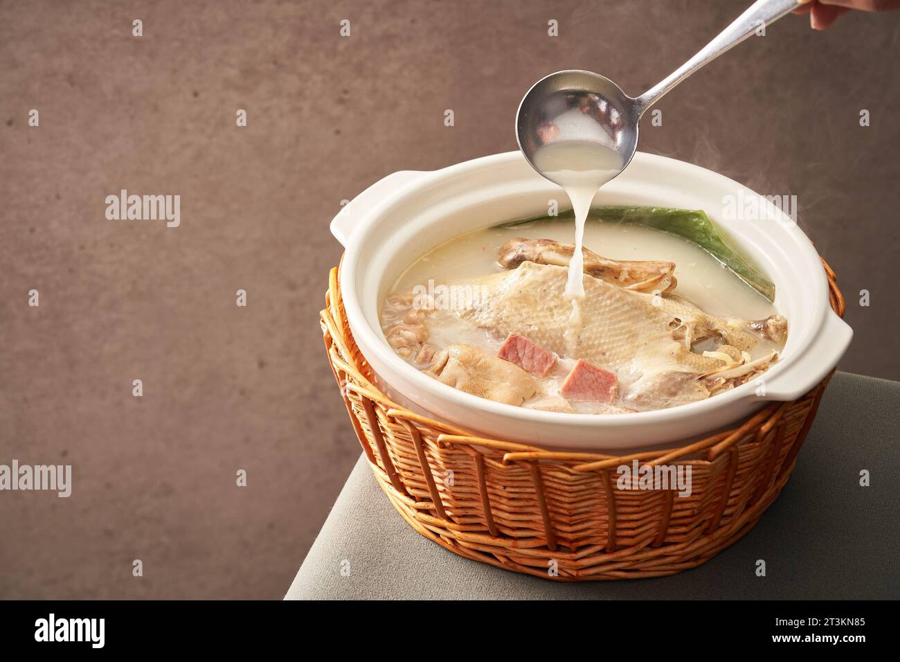 Double-boiled Muscovy Duck Broth with Bamboo Shoots and Jinhua ham，The ...