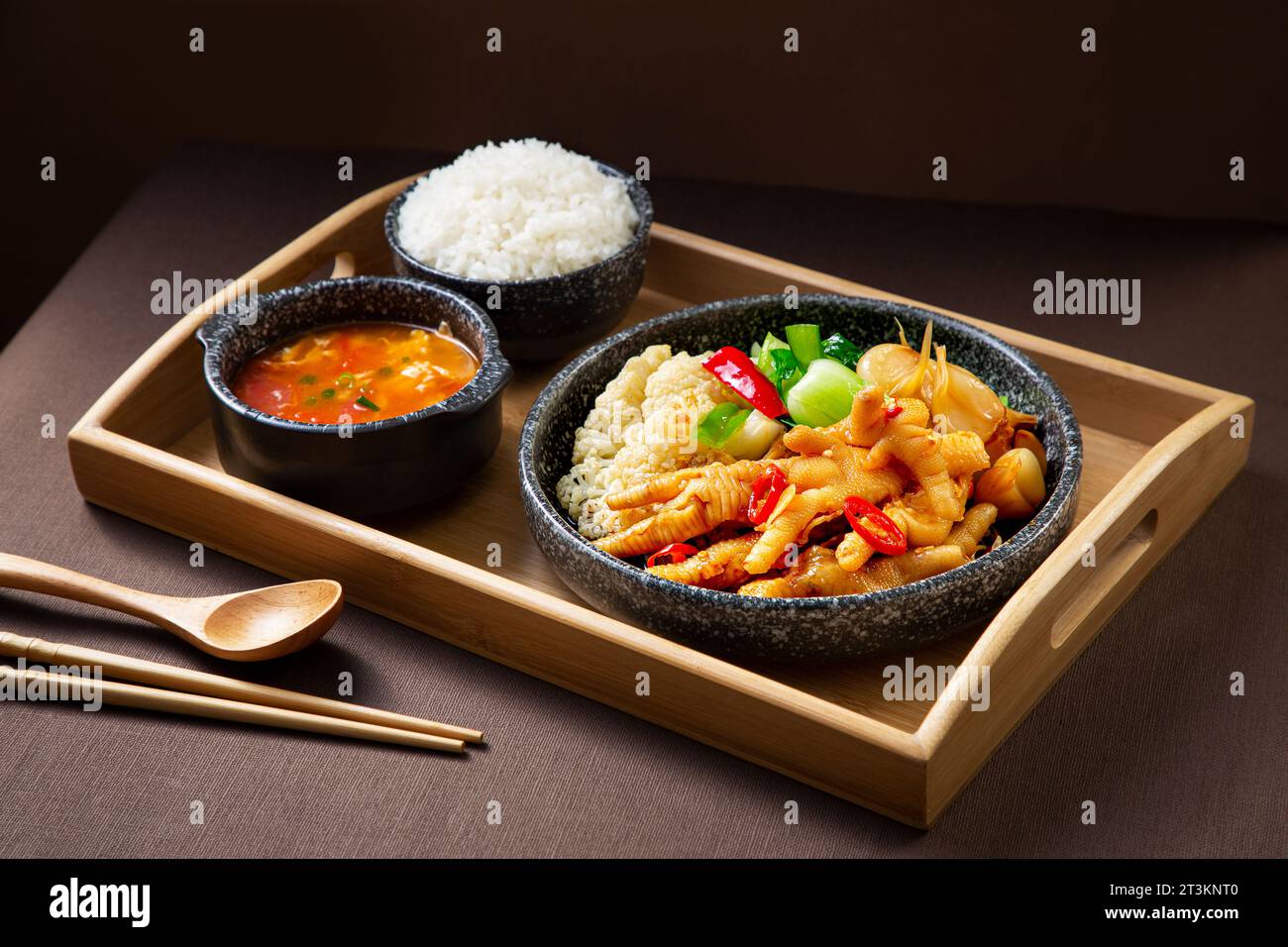 Chicken Feet with rice, set meal Stock Photo - Alamy