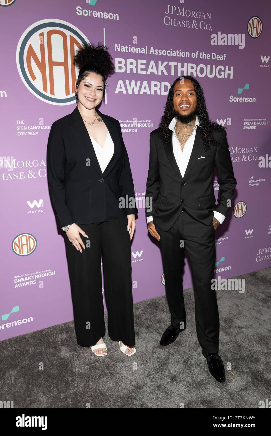 Los Angeles, USA. 25th Oct, 2023. Kayla Cornish and Shaheem Sanchez ...