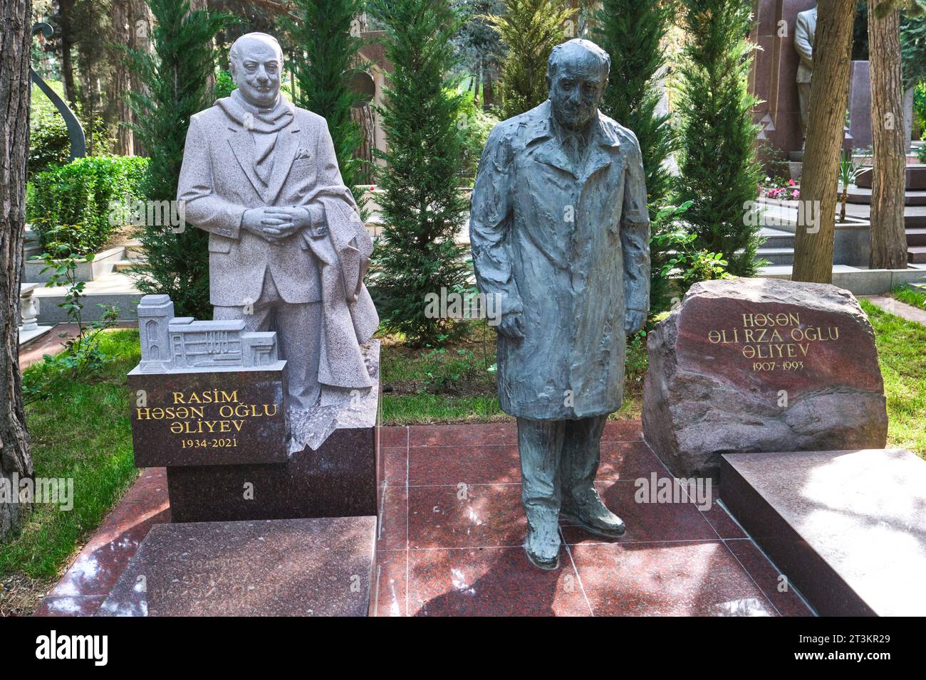 One of the gravesites and statues of two famous architects, designers ...
