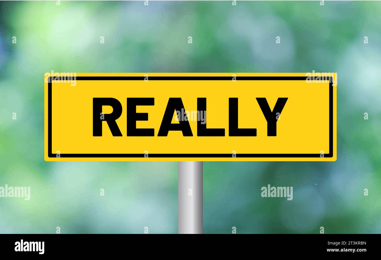 Really road sign on blur background Stock Photo - Alamy