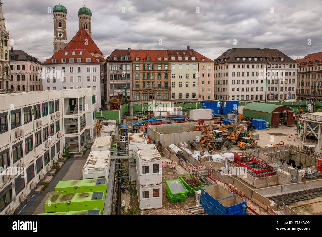 Zweite S-Bahn Stammstrecke, Baustelle von oben, Wahrzeichen ...