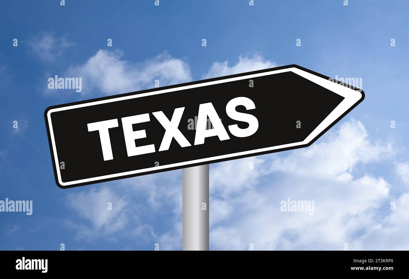 Texas road sign on cloudy sky background Stock Photo - Alamy