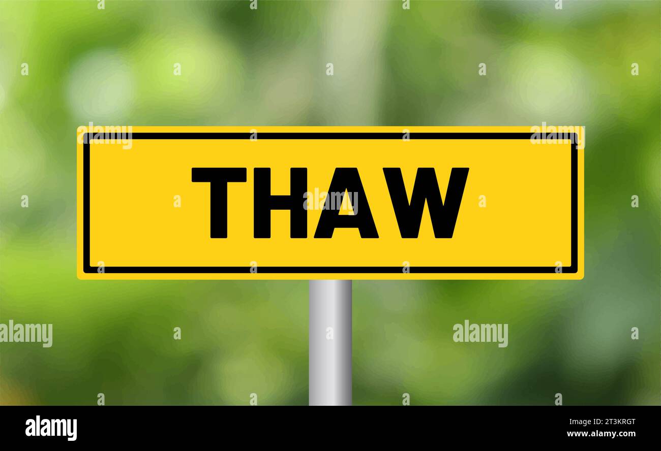 Thaw road sign on blur background Stock Photo - Alamy