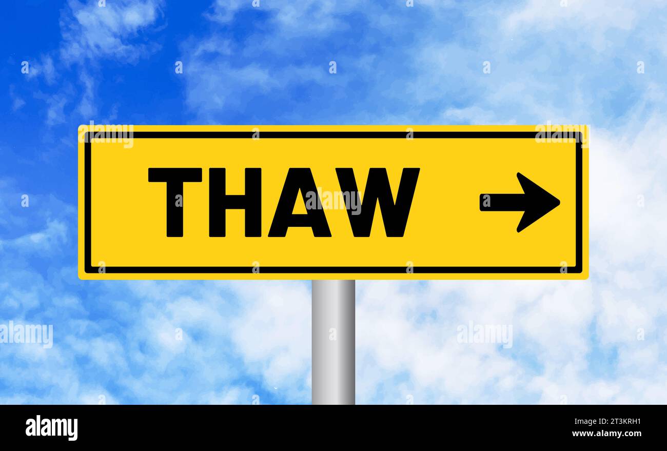 Thaw road sign on blue sky background Stock Photo - Alamy