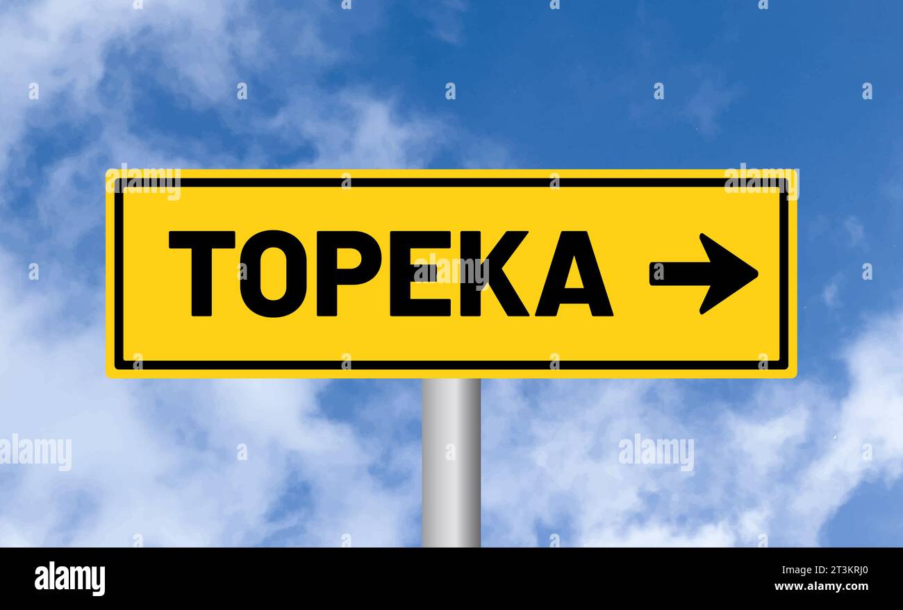 Topeka road sign on cloudy sky background Stock Photo - Alamy