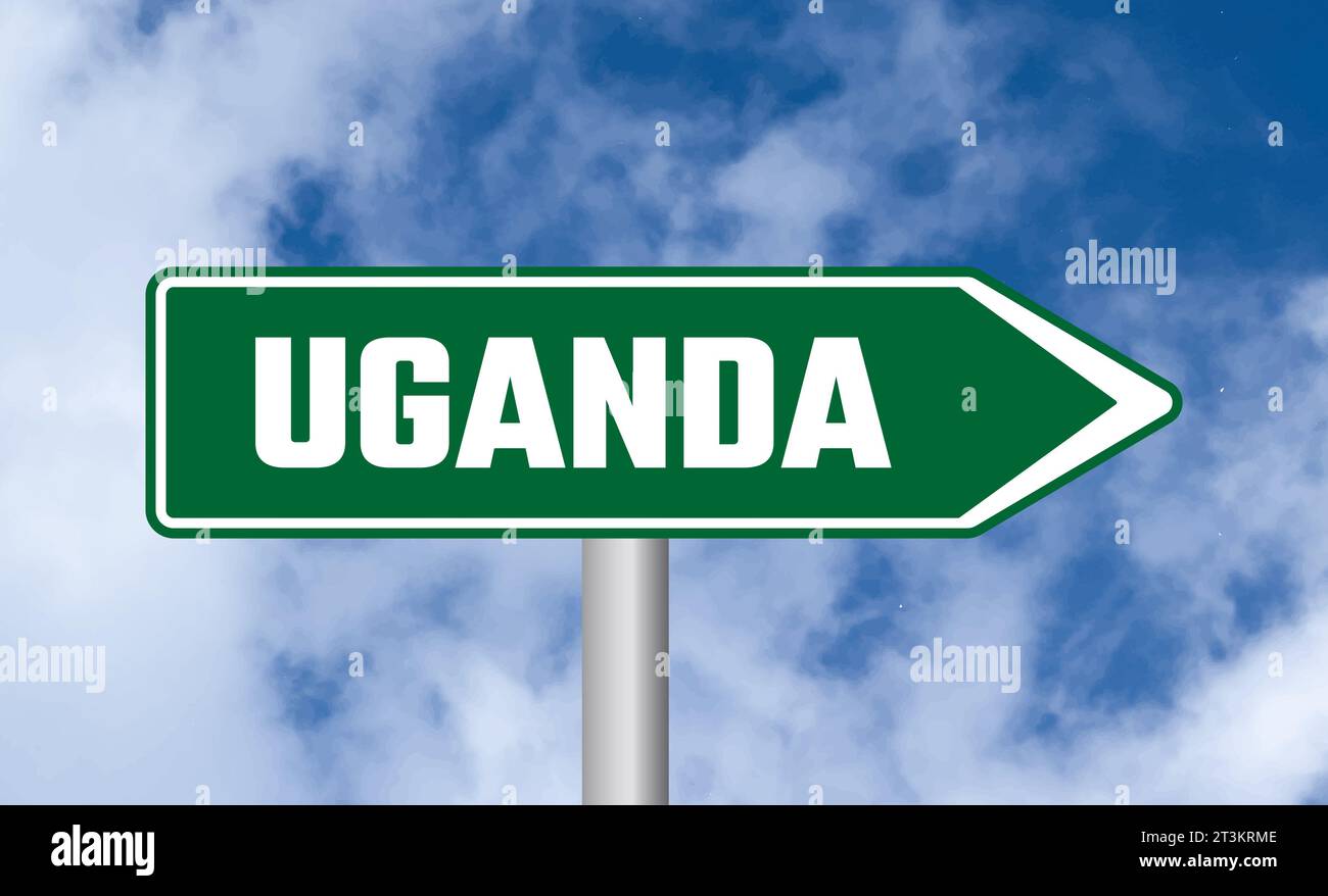 Uganda road sign on sky background Stock Photo - Alamy
