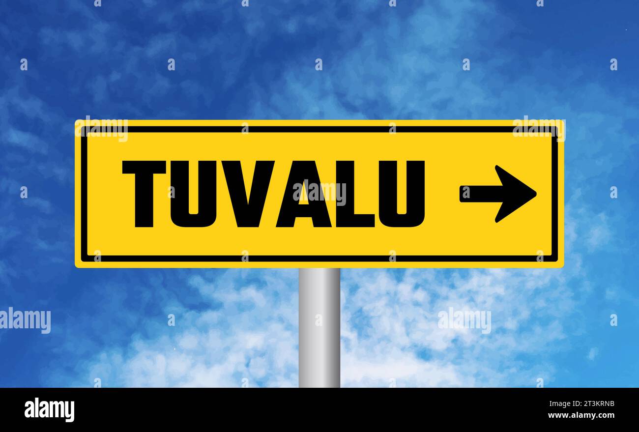 Tuvalu road sign on cloudy sky background Stock Photo - Alamy
