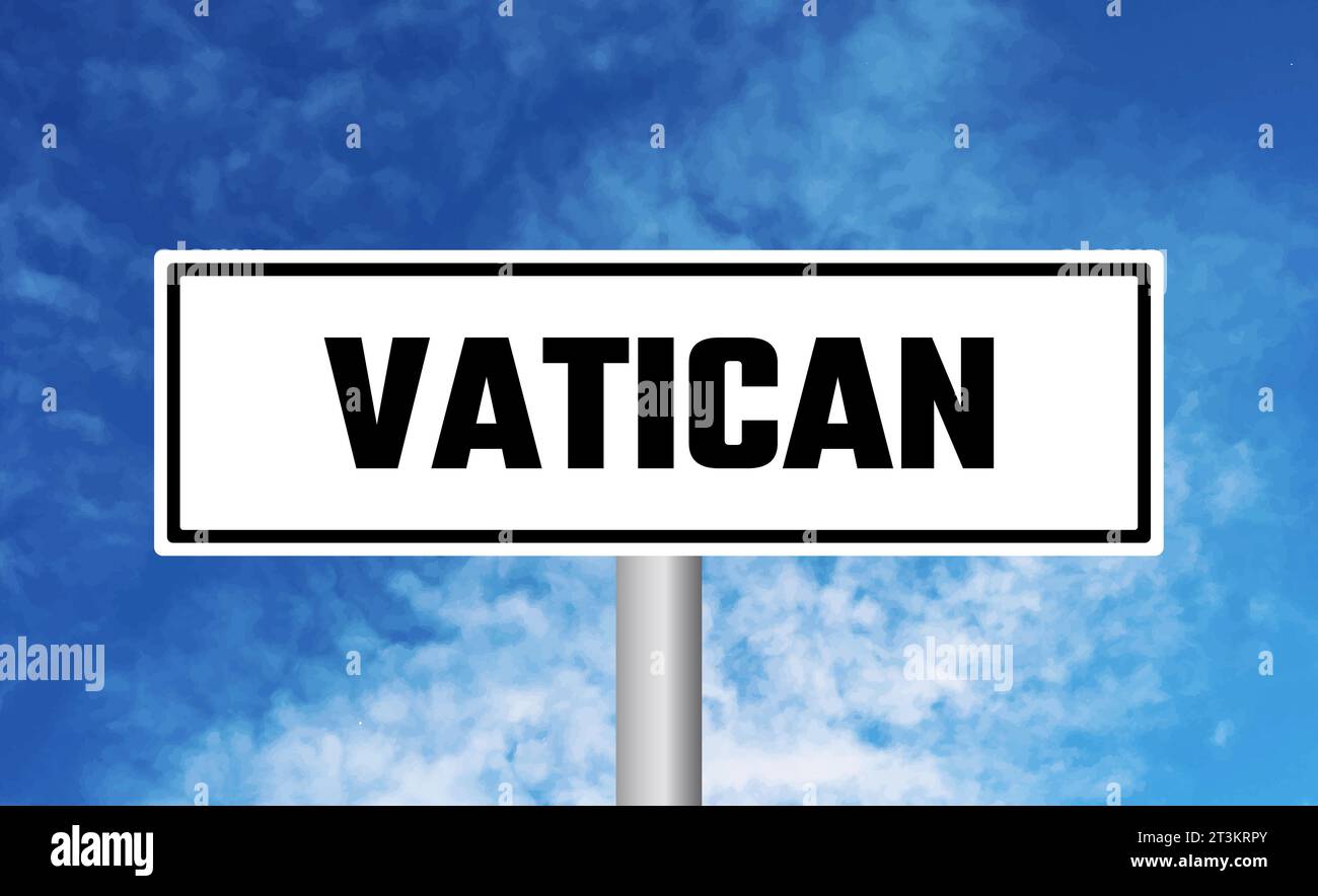 Vatican road sign on sky background Stock Photo - Alamy