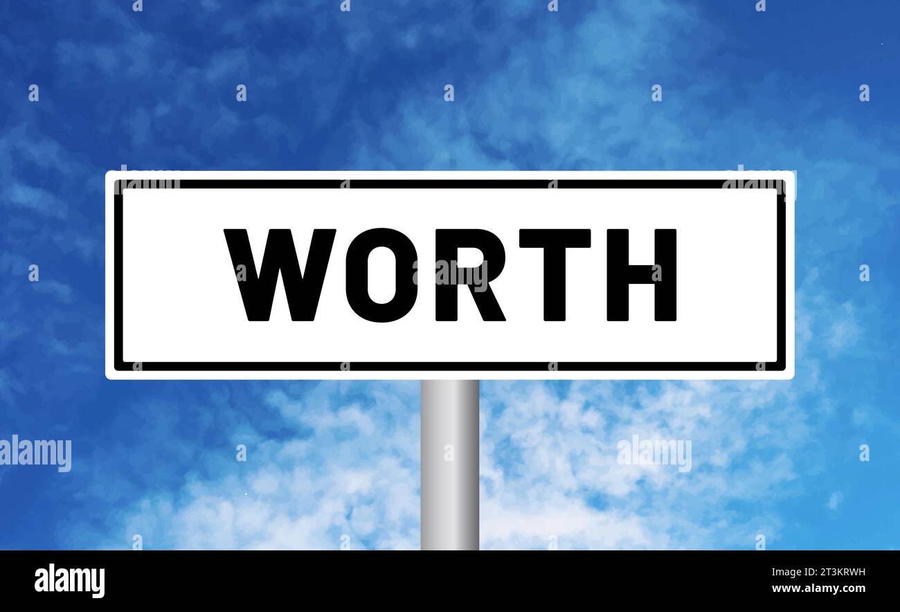 Worth road sign on blue sky background Stock Photo - Alamy