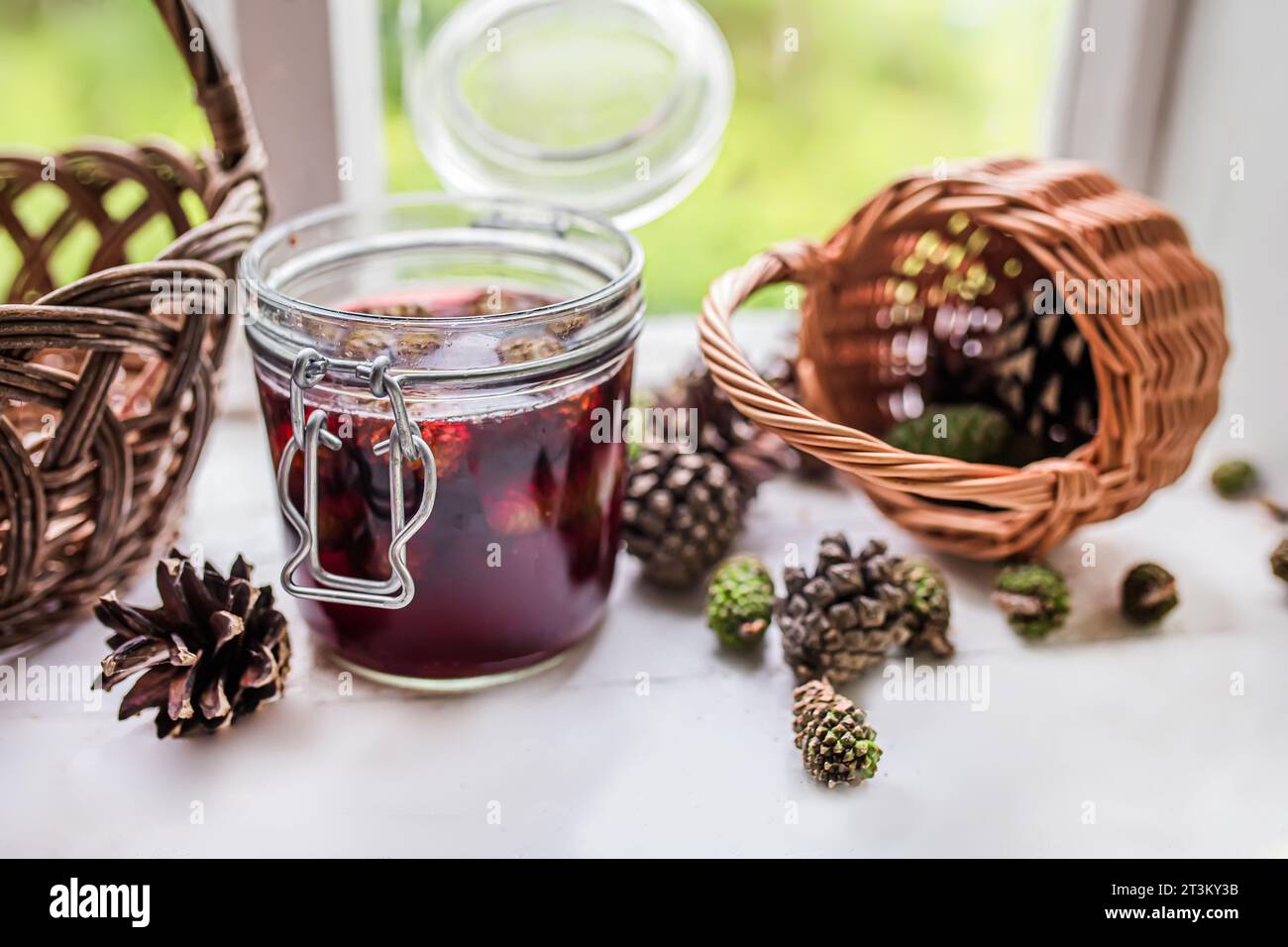 Delicious pine cone jam, a unique and healthy culinary delight made by ...