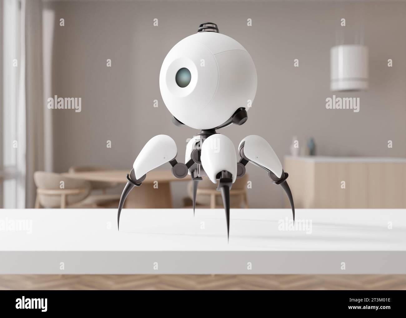 Robot at home. Artificial intelligence, digital technology. Robotics ...