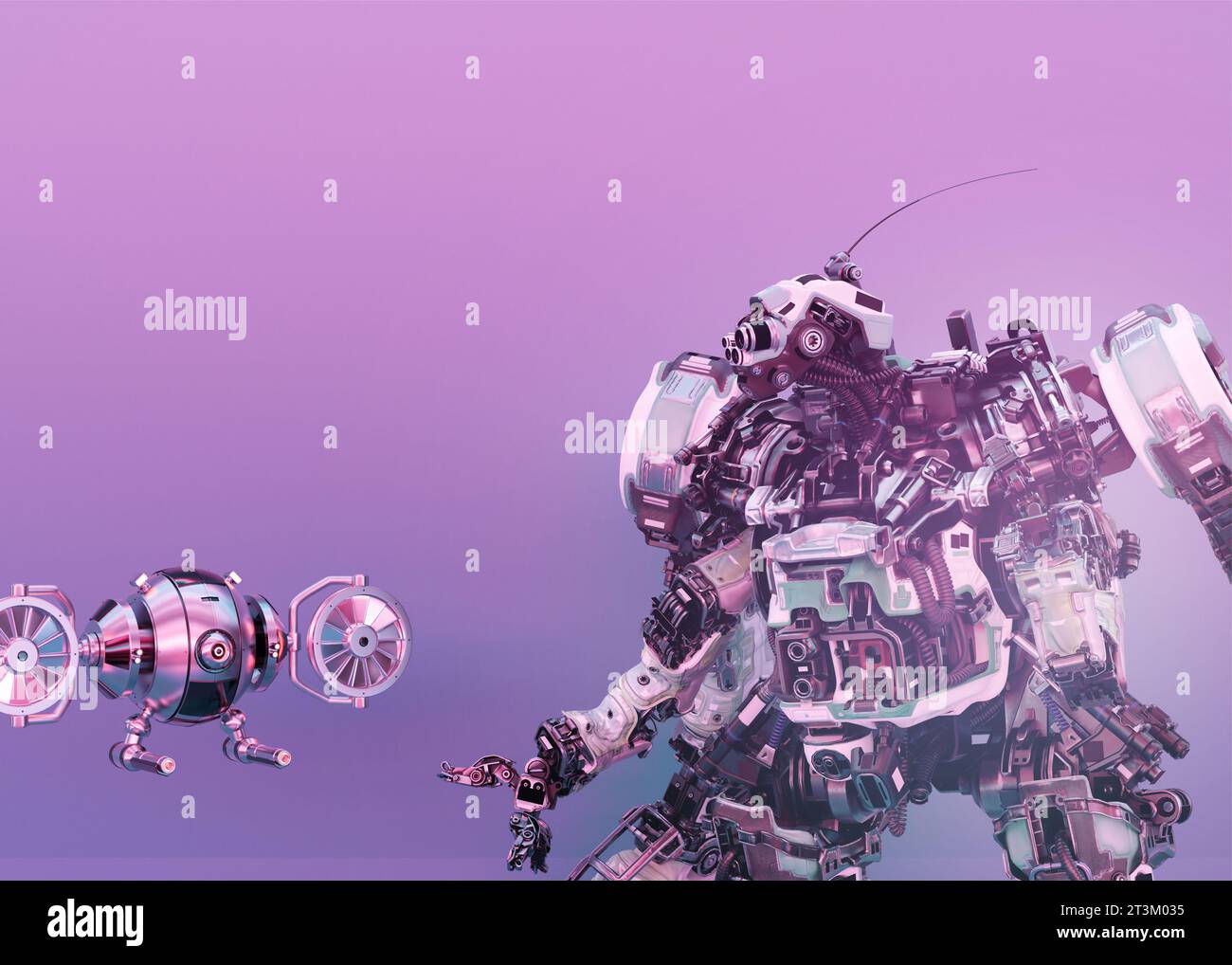 Futuristic layout with robot and copy space for your text. Artificial ...
