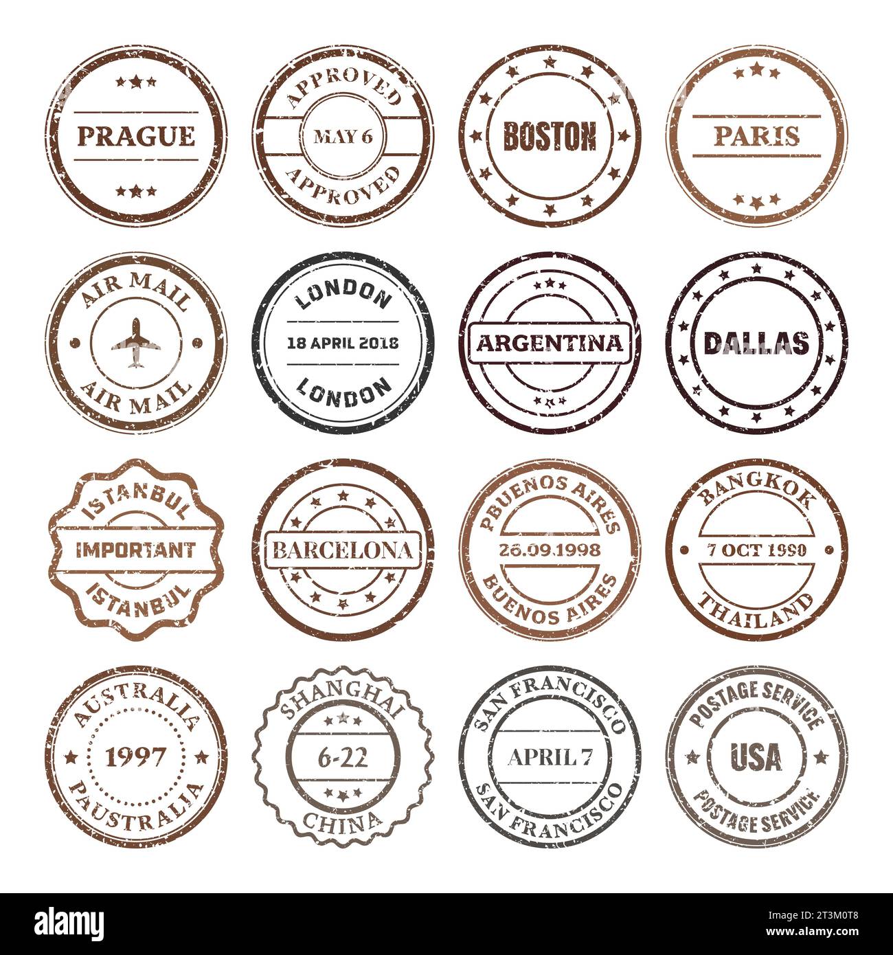 Brown paper package stamps hi-res stock photography and images - Alamy