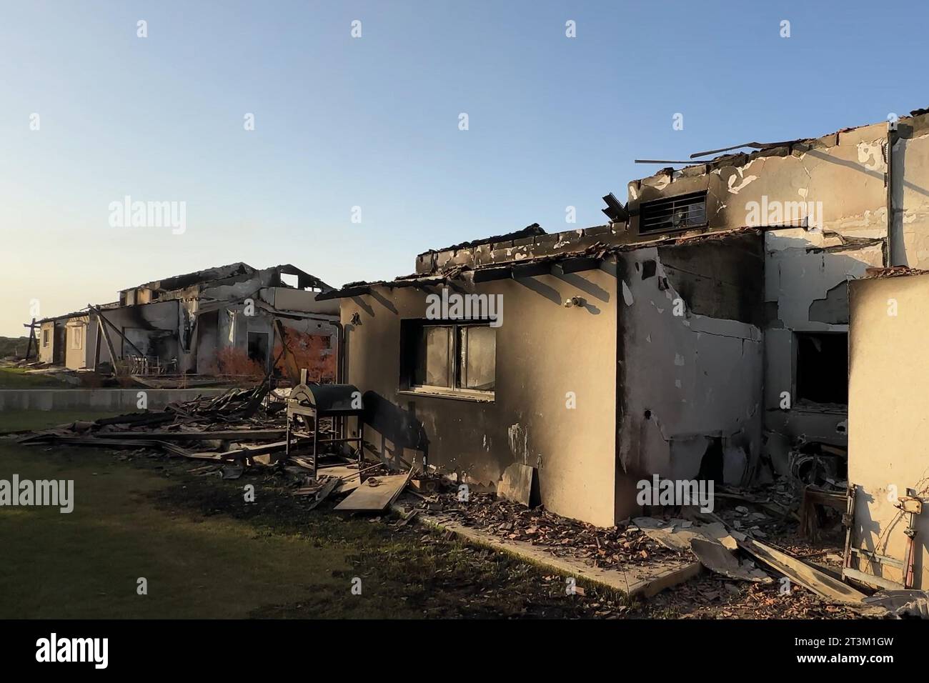 Houses that were set on fire by Palestinian militants during the ...