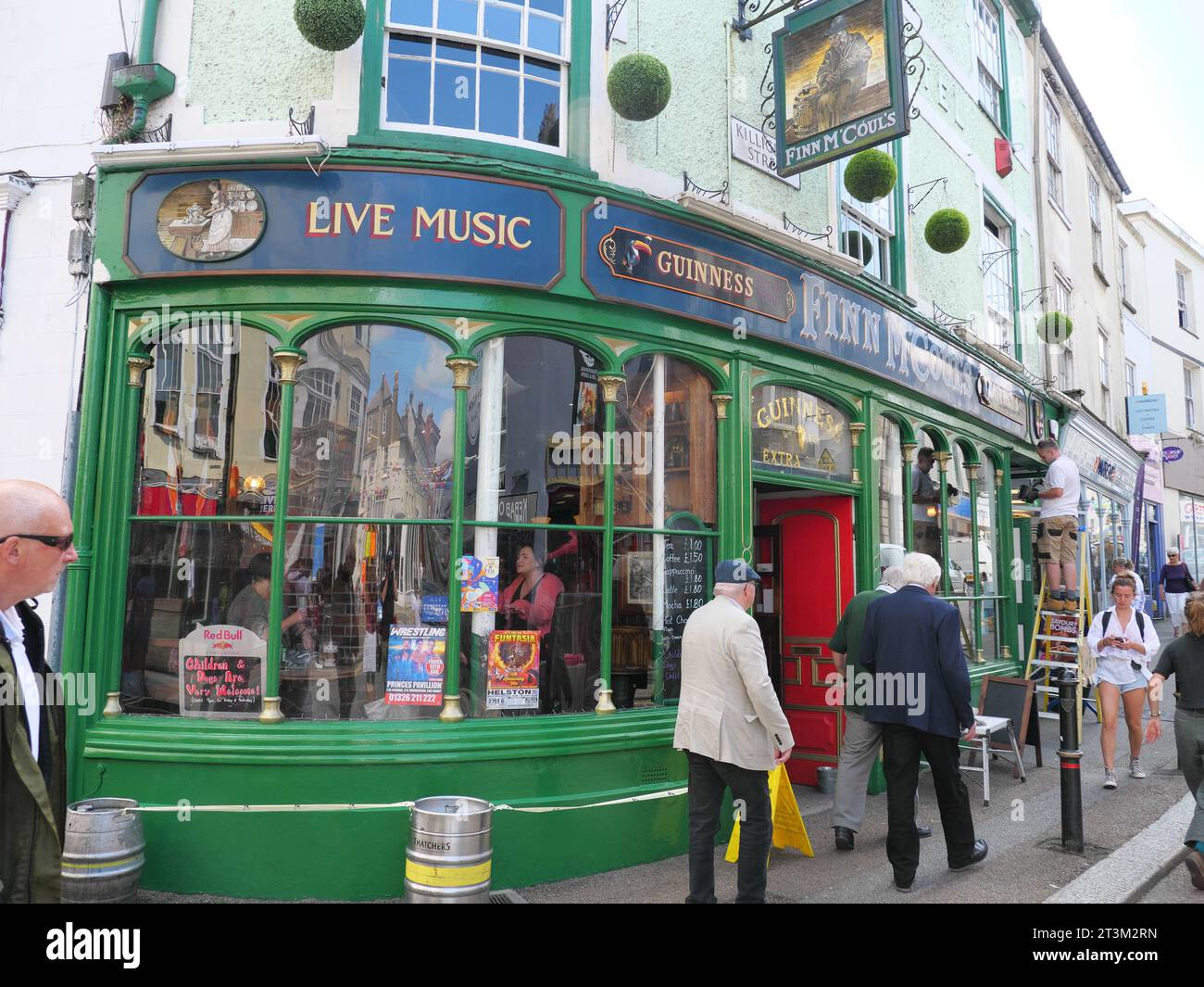 Historic corner store with large windows in Falmouth Cornwall England ...