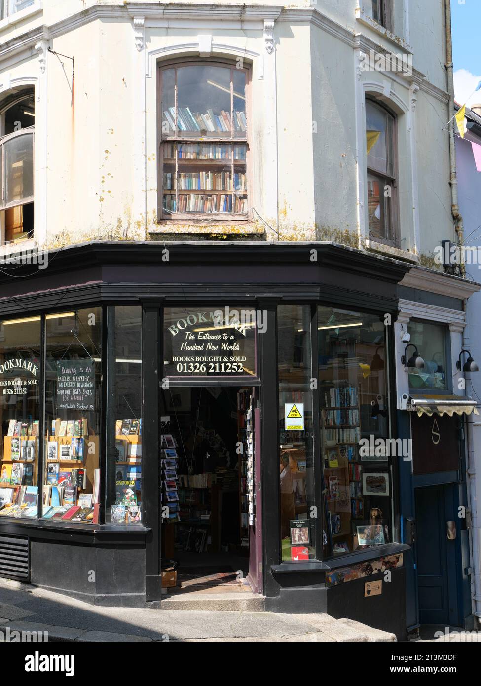 Historic corner store with large windows in Falmouth Cornwall England ...