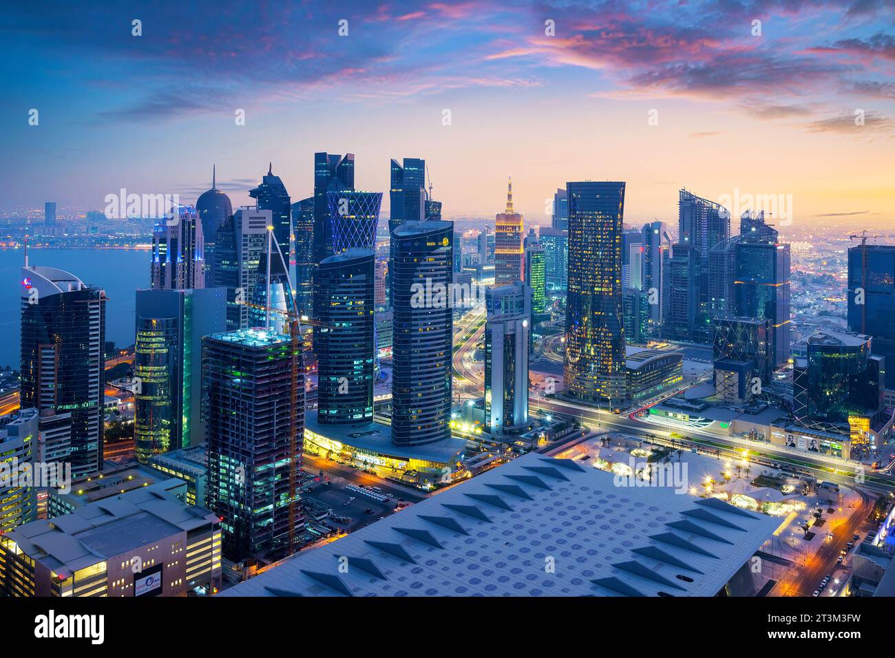 Skyscrapers in Financial District skyline in West Bay, Doha, Qatar ...