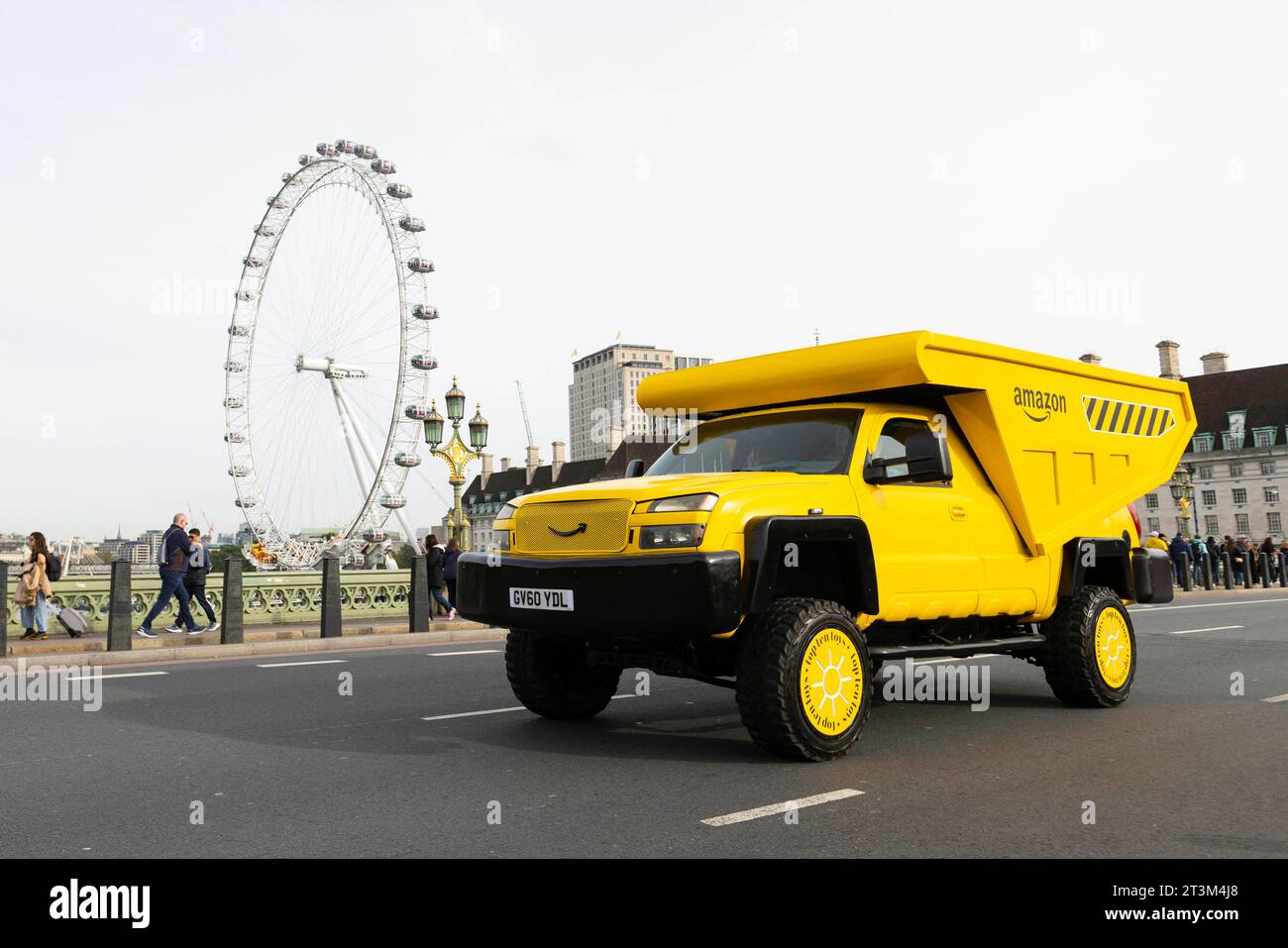 EDITORIAL USE ONLY A 8ft toy truck filled with toys, such as Furby ...