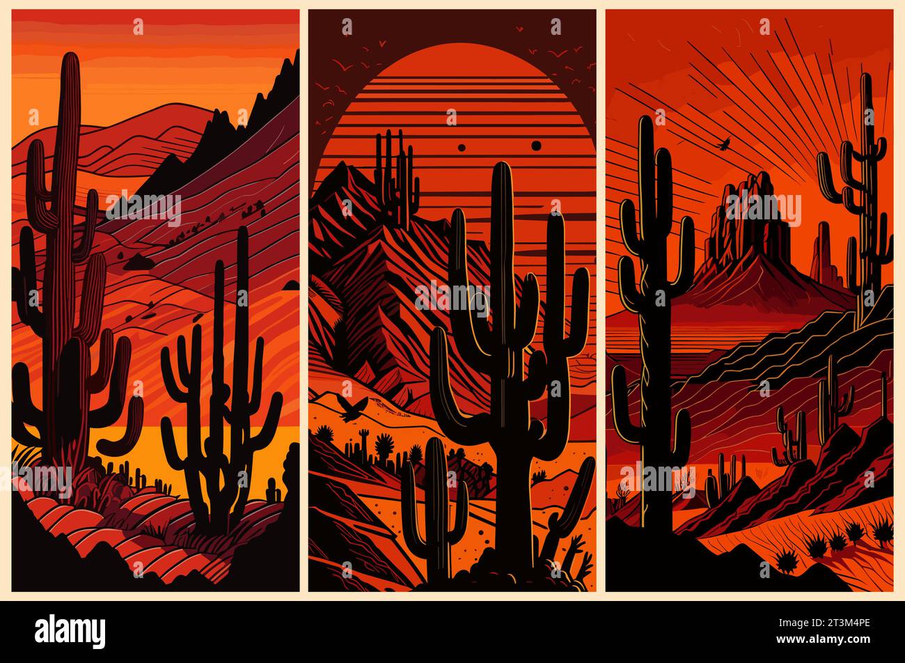 Set of abstract vector art landscape backgrounds Stock Vector Image ...