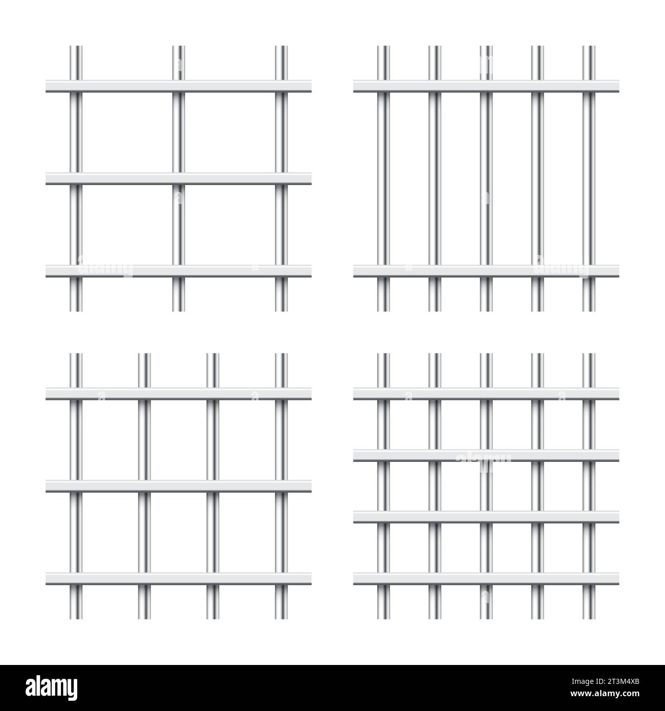 Realistic shiny metal prison bars isolated on white background ...