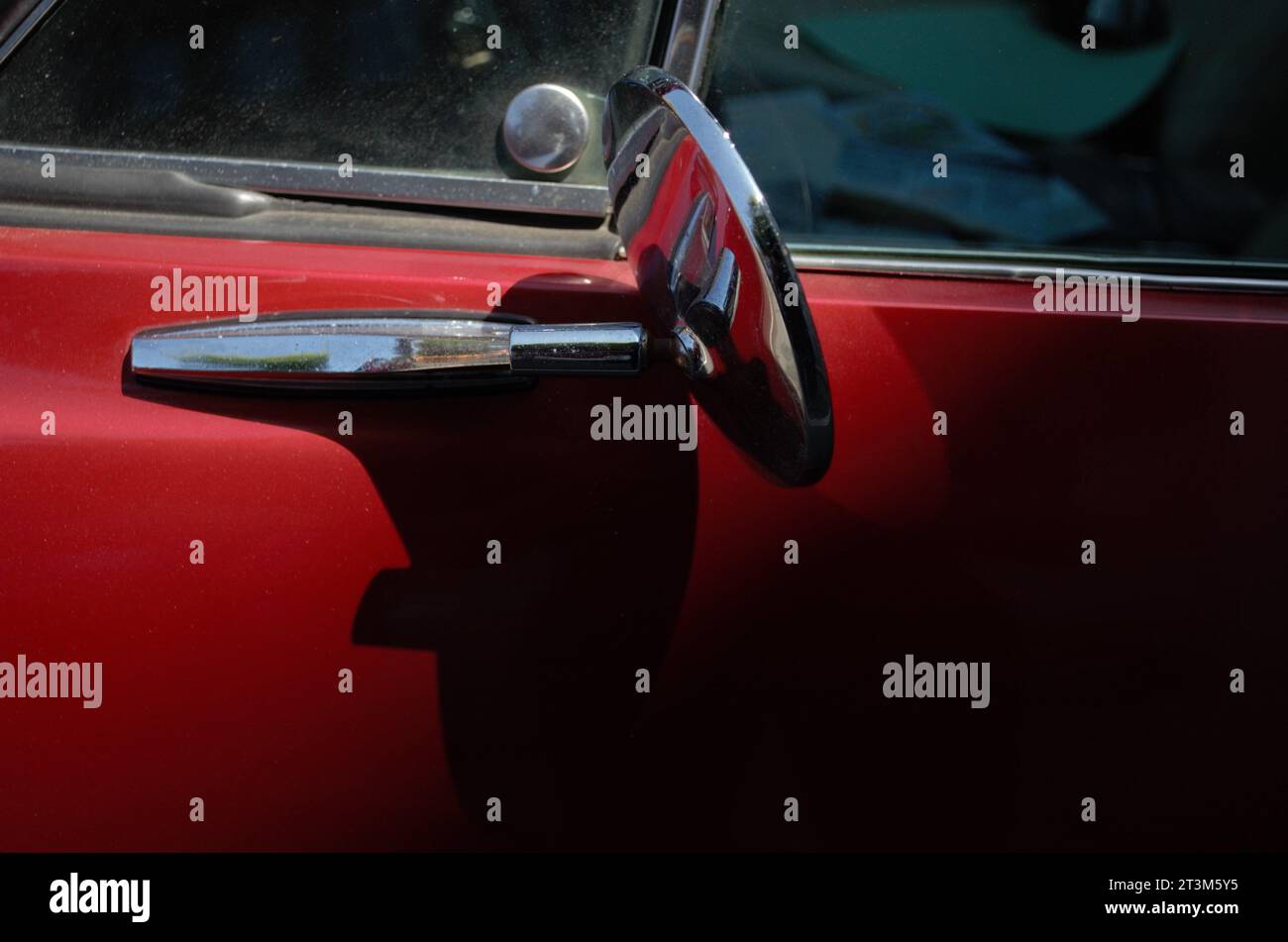The sideview mirror of a classic car at a car show in Aberdeen ...