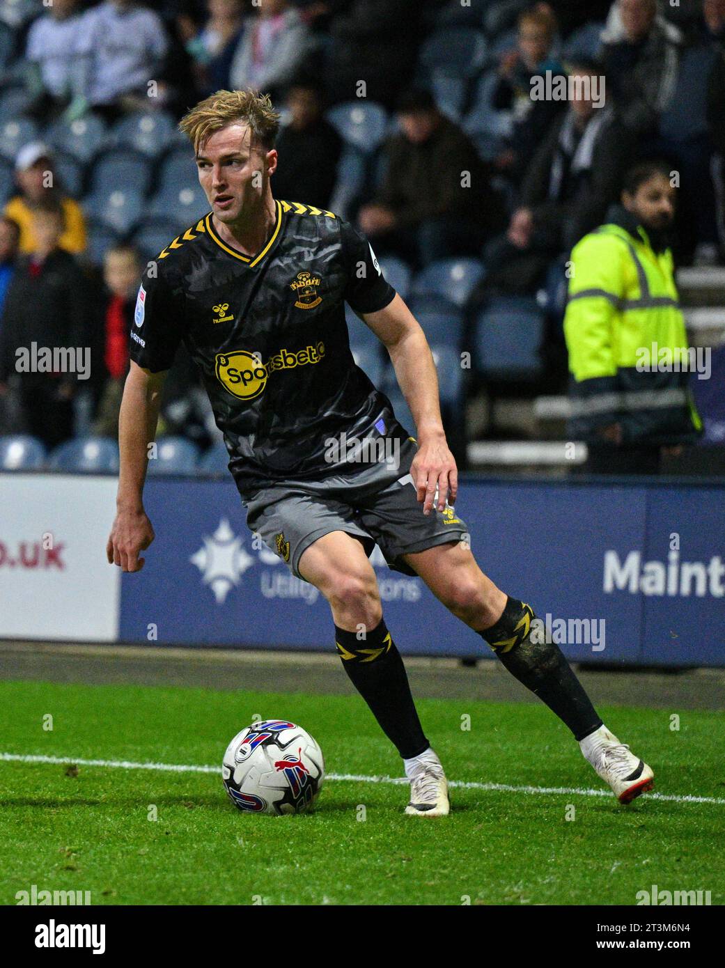 James Bree 14# of Southampton Football Club on the ball, during the Sky ...