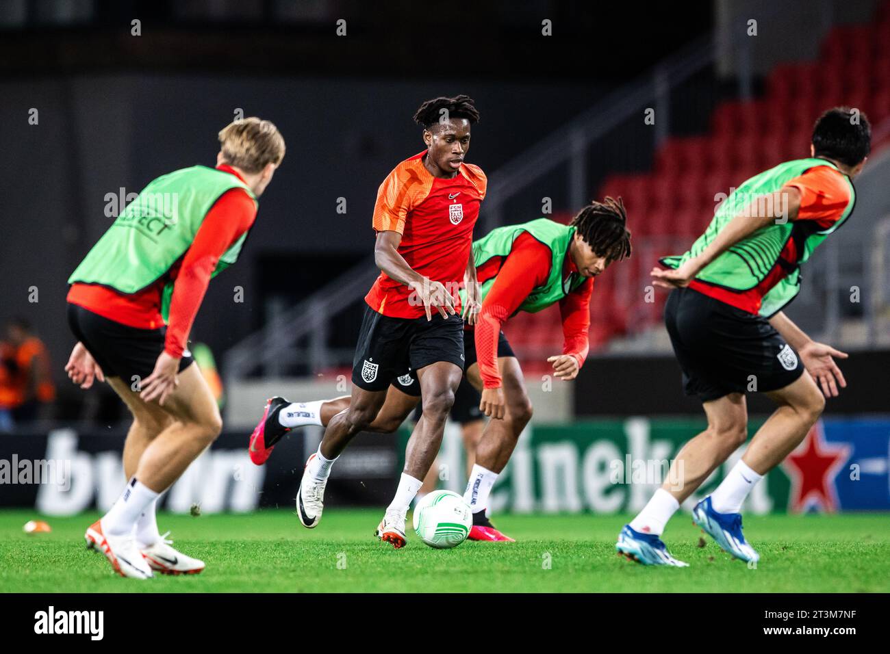 Trnava, Slovakia. 25th Oct, 2023. Mario Dorgeles of FC Nordsjaelland ...