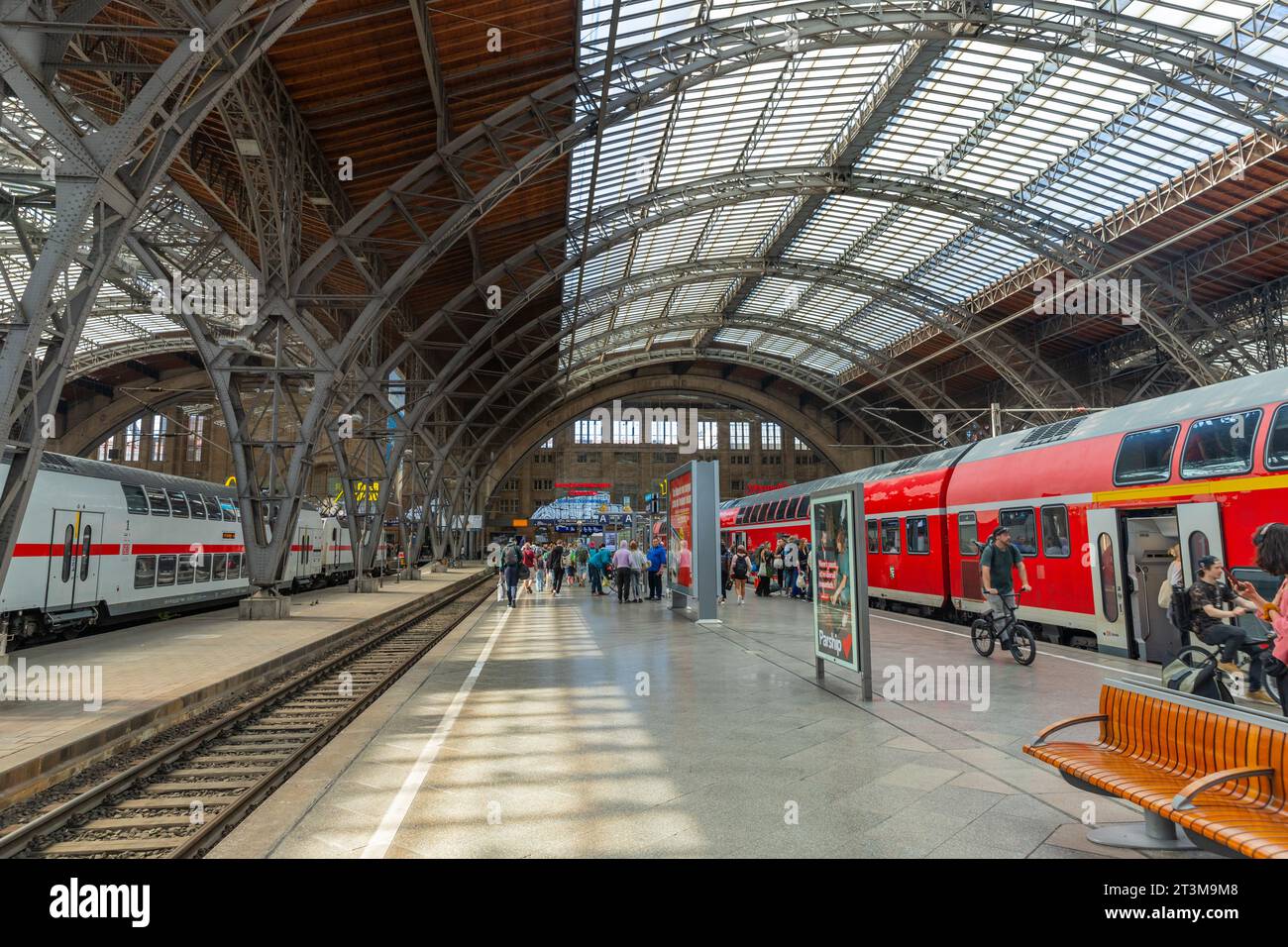 Leipzig, Germany - August 11 2023: The Hauptbahnhof is the main railway ...