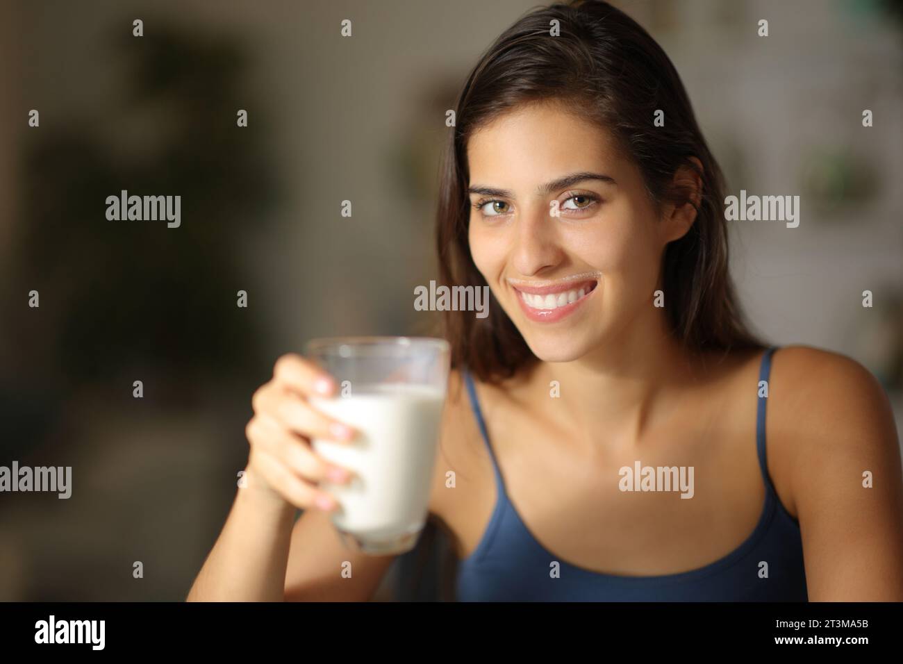 Woman drinking milk moustache hi-res stock photography and images - Alamy