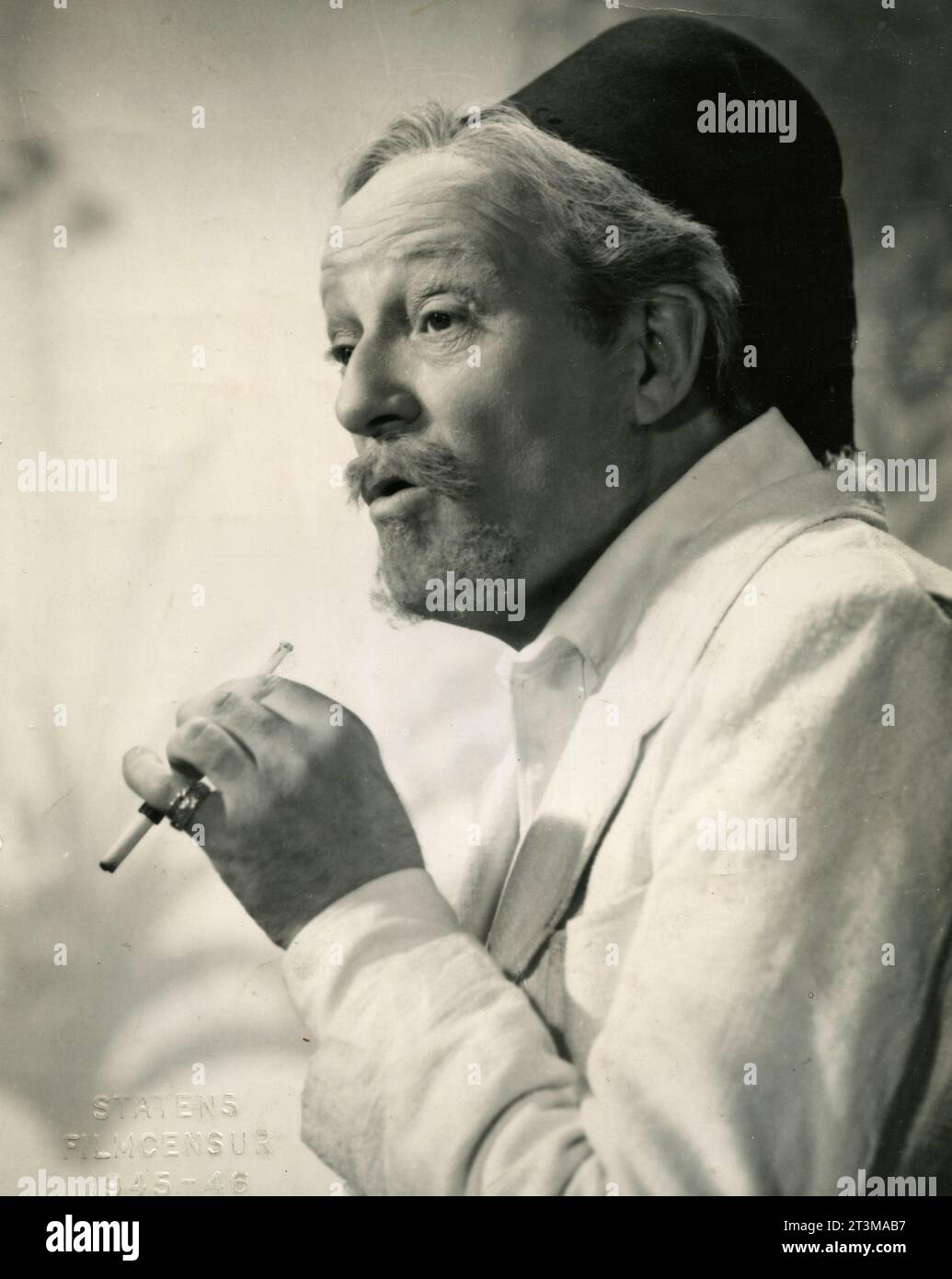 Danish actor Peter Malberg in the movie Lykke Paa Rejsen, Denmark 1947 ...