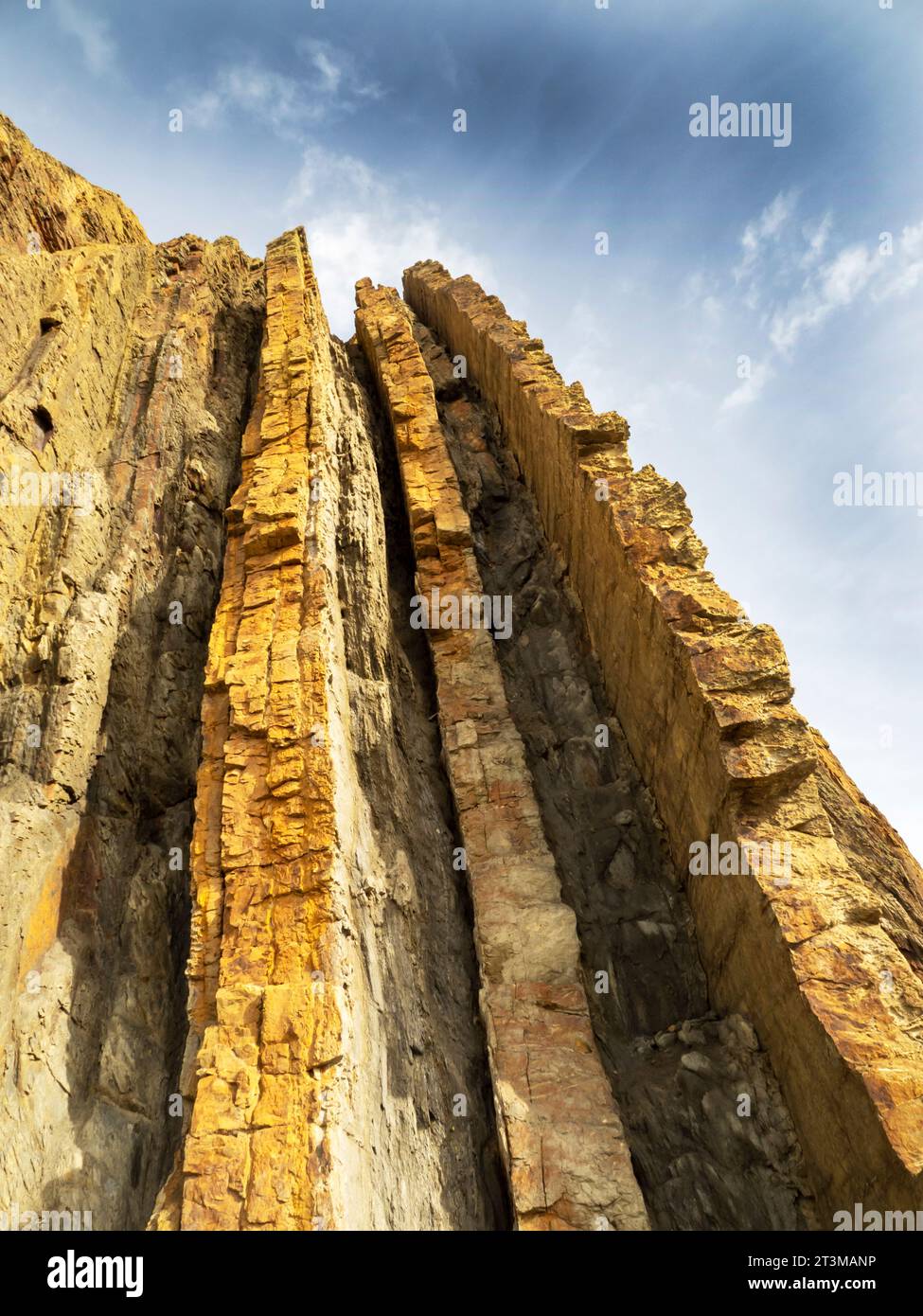 The Three Chimneys at Marloes Sands in Pembrokeshire, Wales, UK Stock ...
