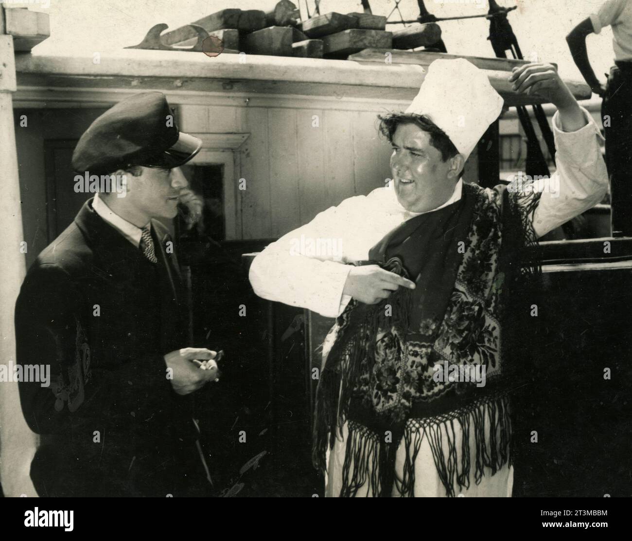 Danish actors Ib Schønberg and Lau Lauritzen in the movie Barken ...