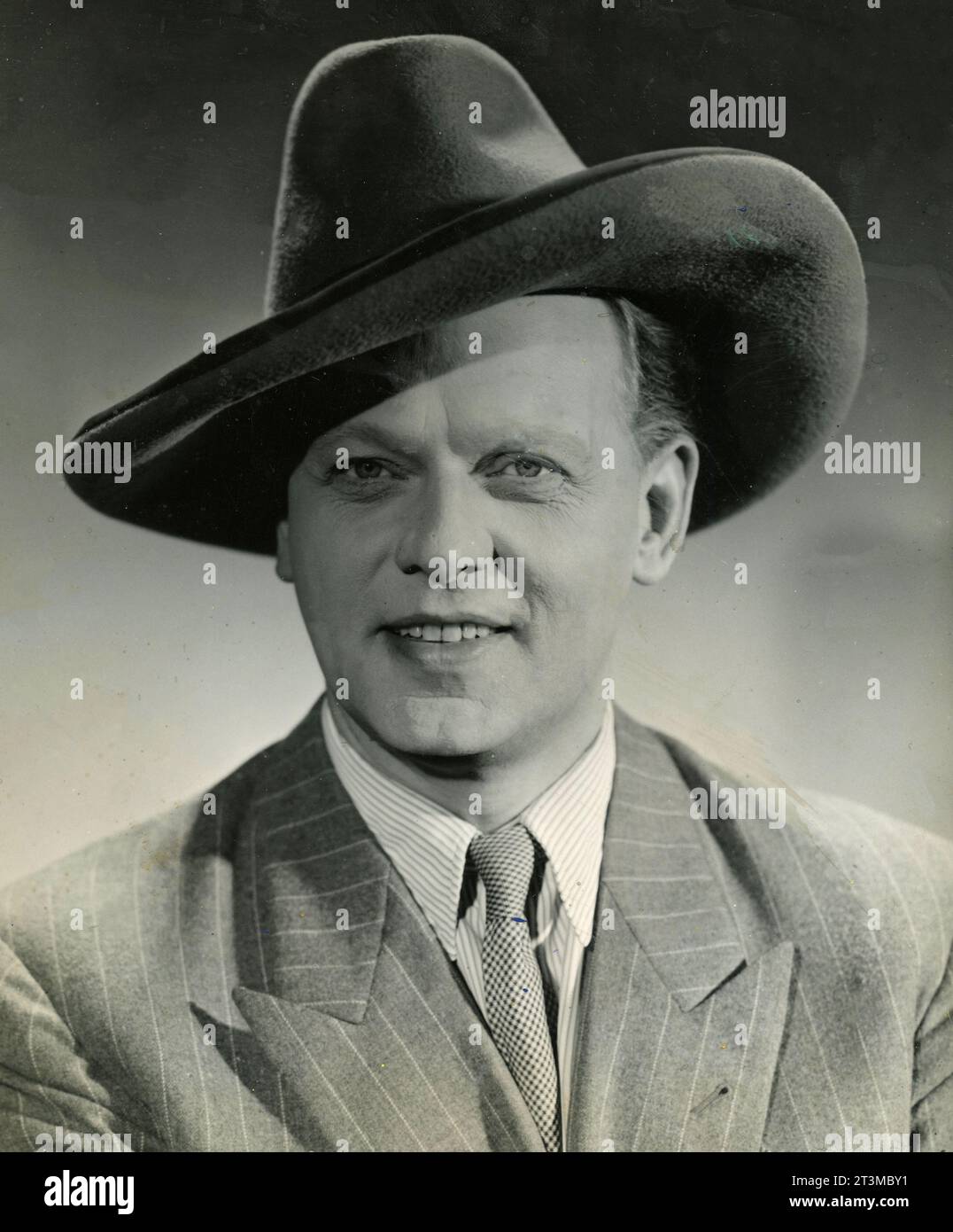Danish actor Gunnar Lauring in the movie Hatten er Sat, Denmark 1947 ...