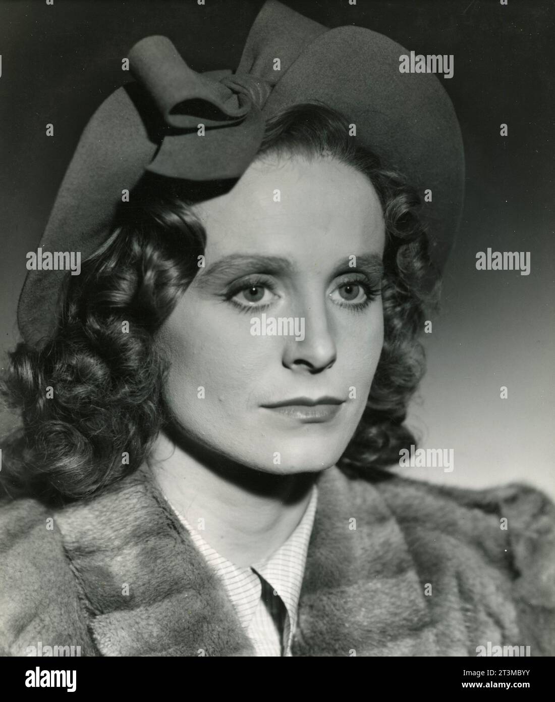 Danish actress Blanche Funch in the movie Hatten er Sat, Denmark 1947 ...