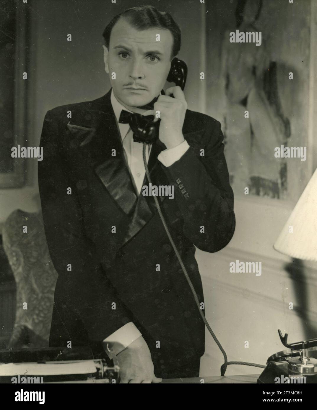 Danish actor Olaf Ussing in the movie Et Skud for Midnat, Denmark 1942 ...