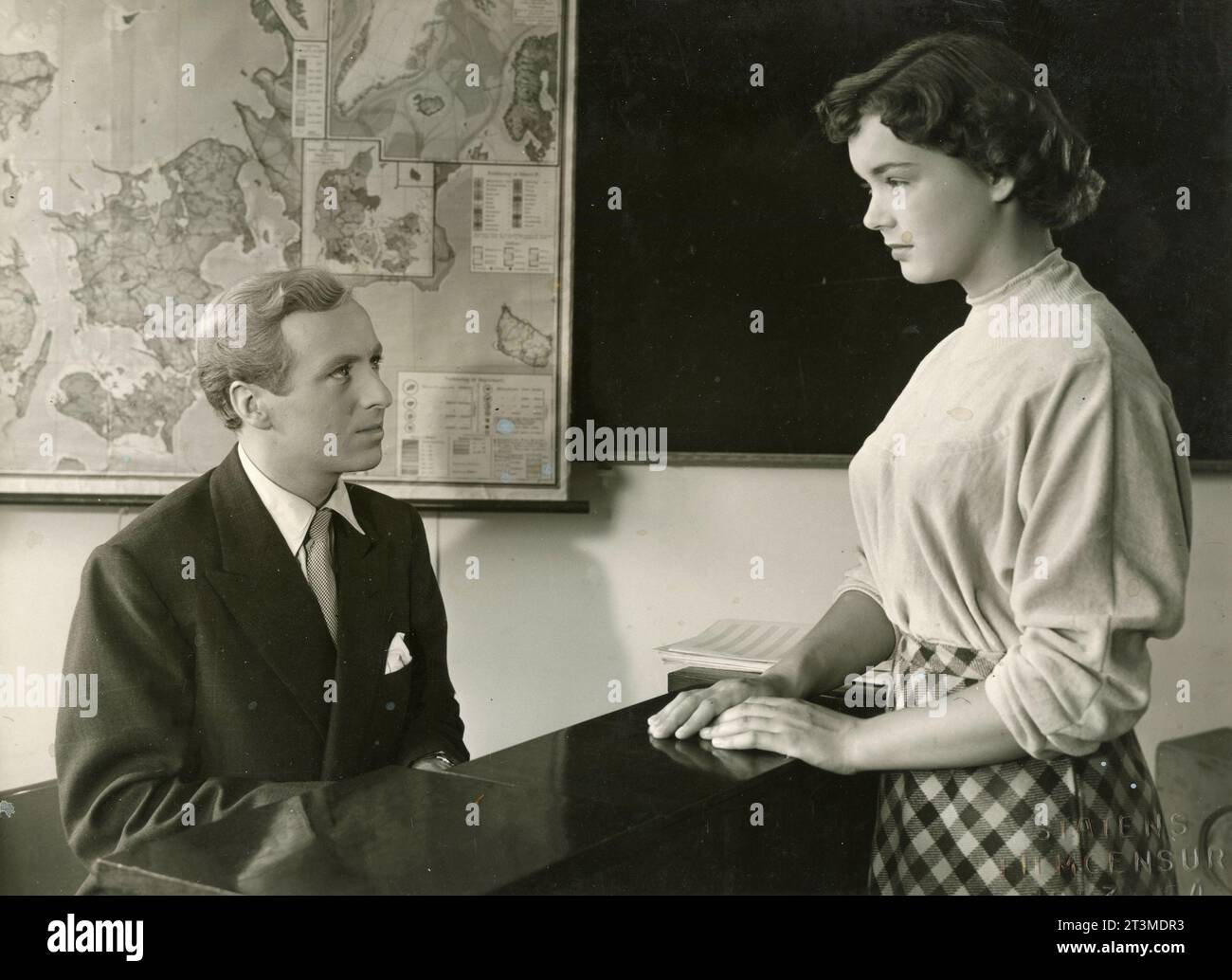 Danish actress Elsebet Knudsen and actor Henning Moritzen in the movie ...