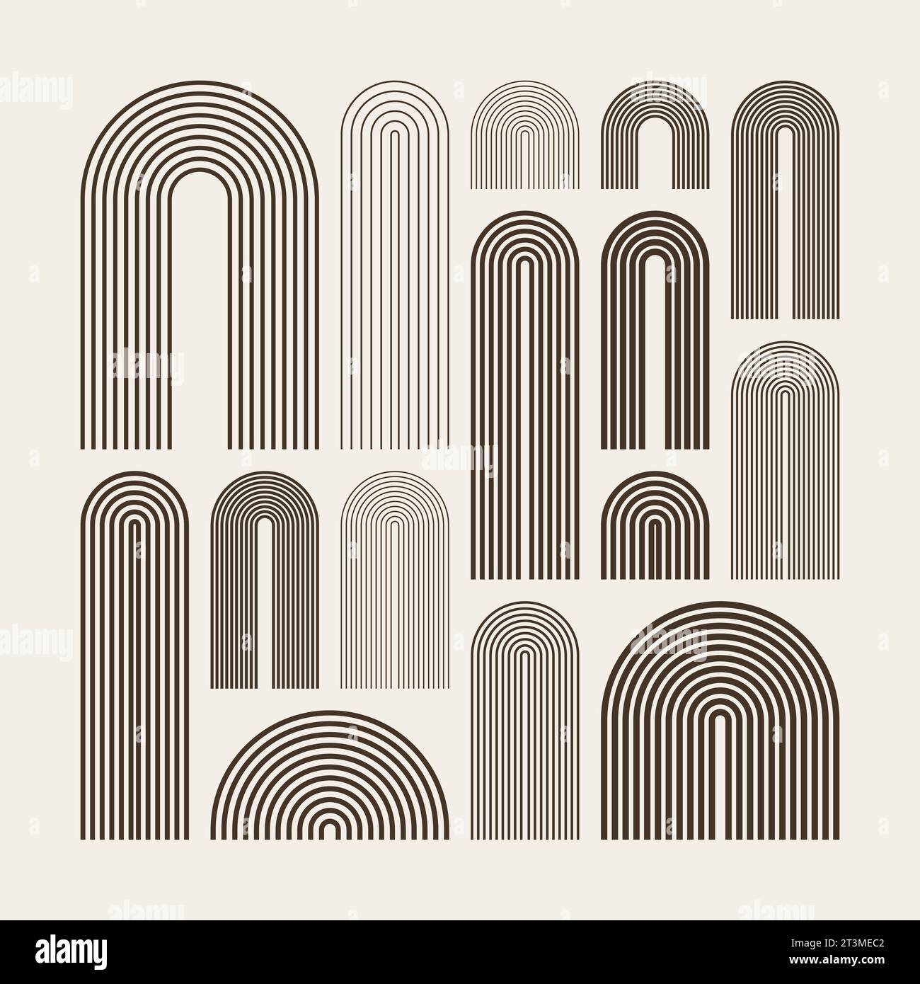 Mid century arch elements, modern geometric shapes. Contemporary design ...