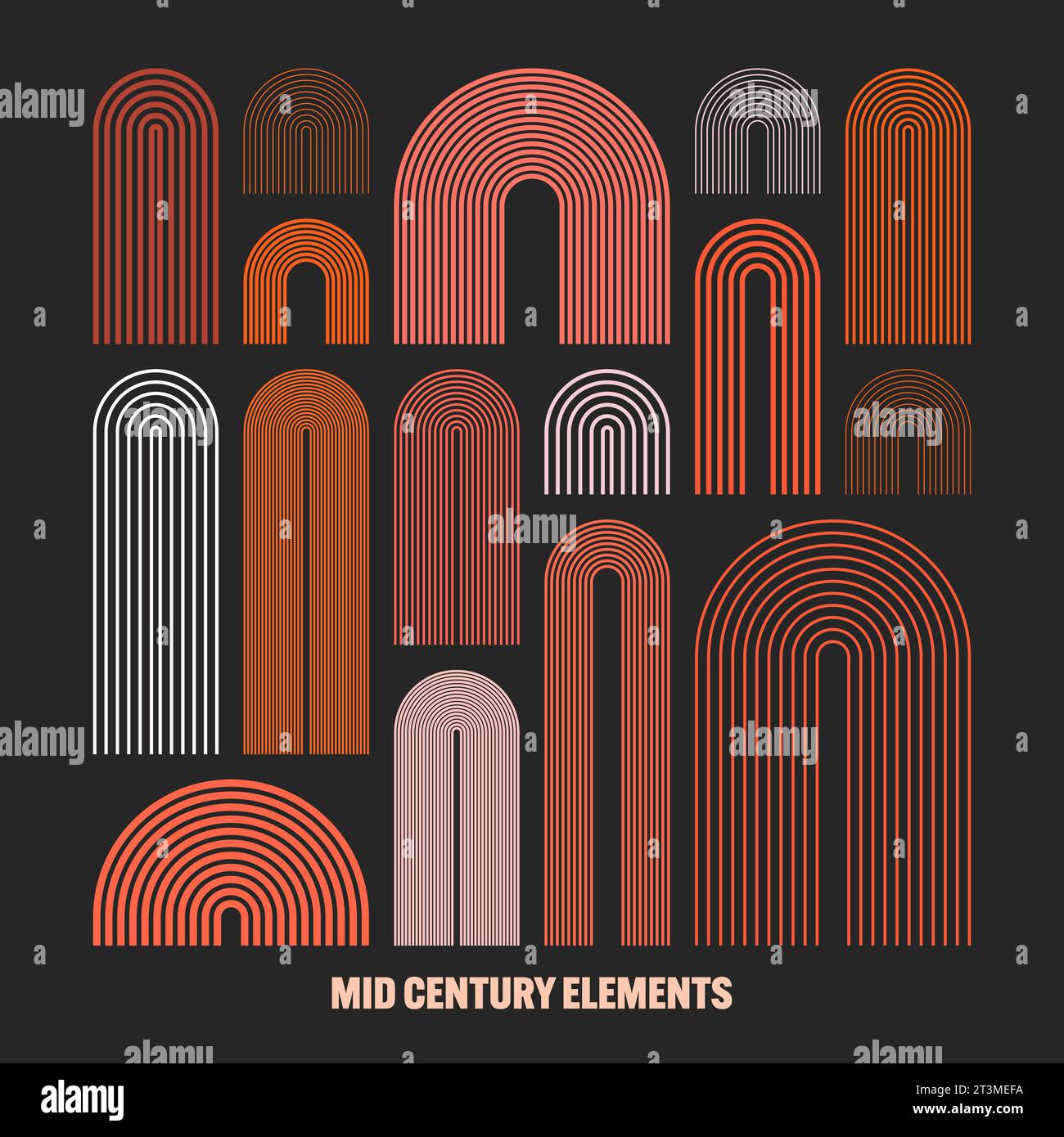 Mid century arch elements, modern geometric shapes. Contemporary design ...