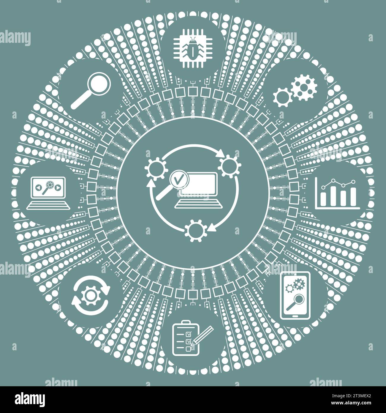 Concept of software update with connected icons Stock Photo - Alamy