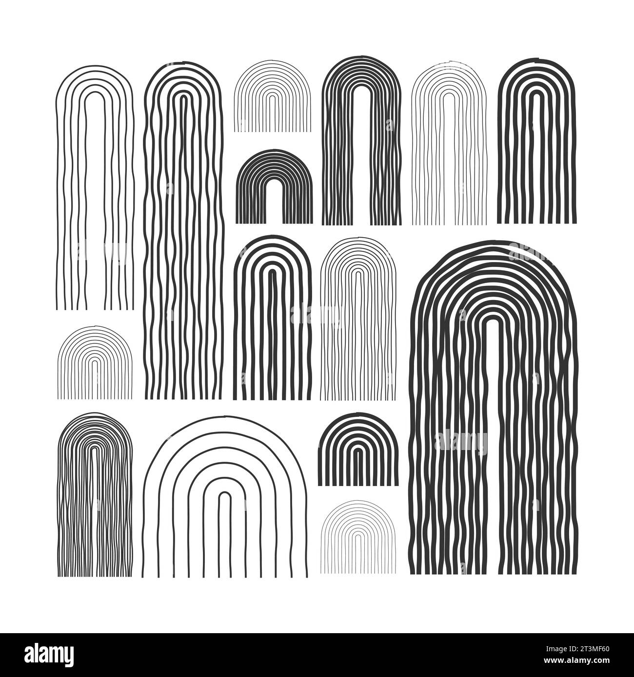 Mid century arch elements, modern geometric shapes. Contemporary design ...