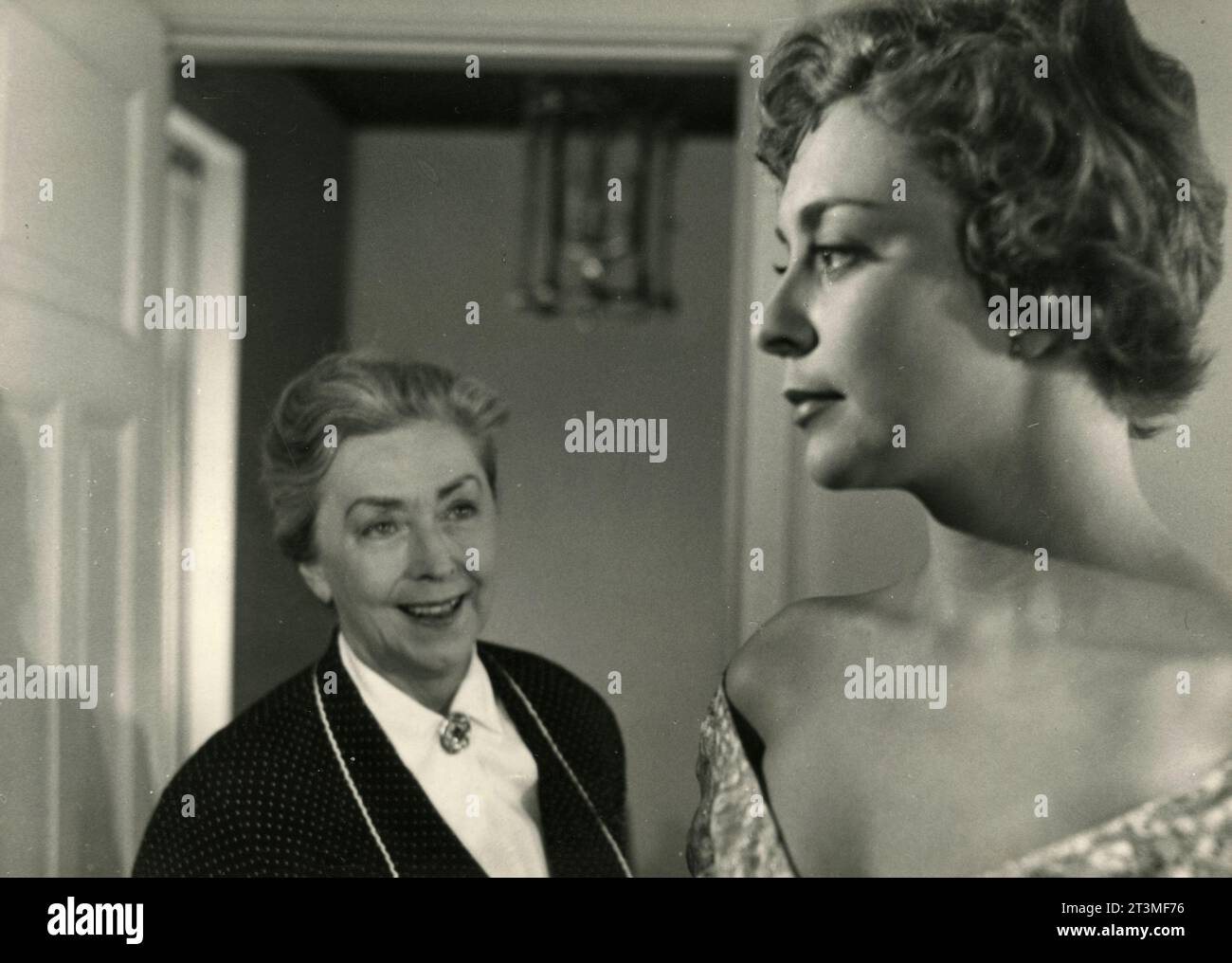 Danish actresses Ellen Gottschalch and Helle Virkner in the movie ...