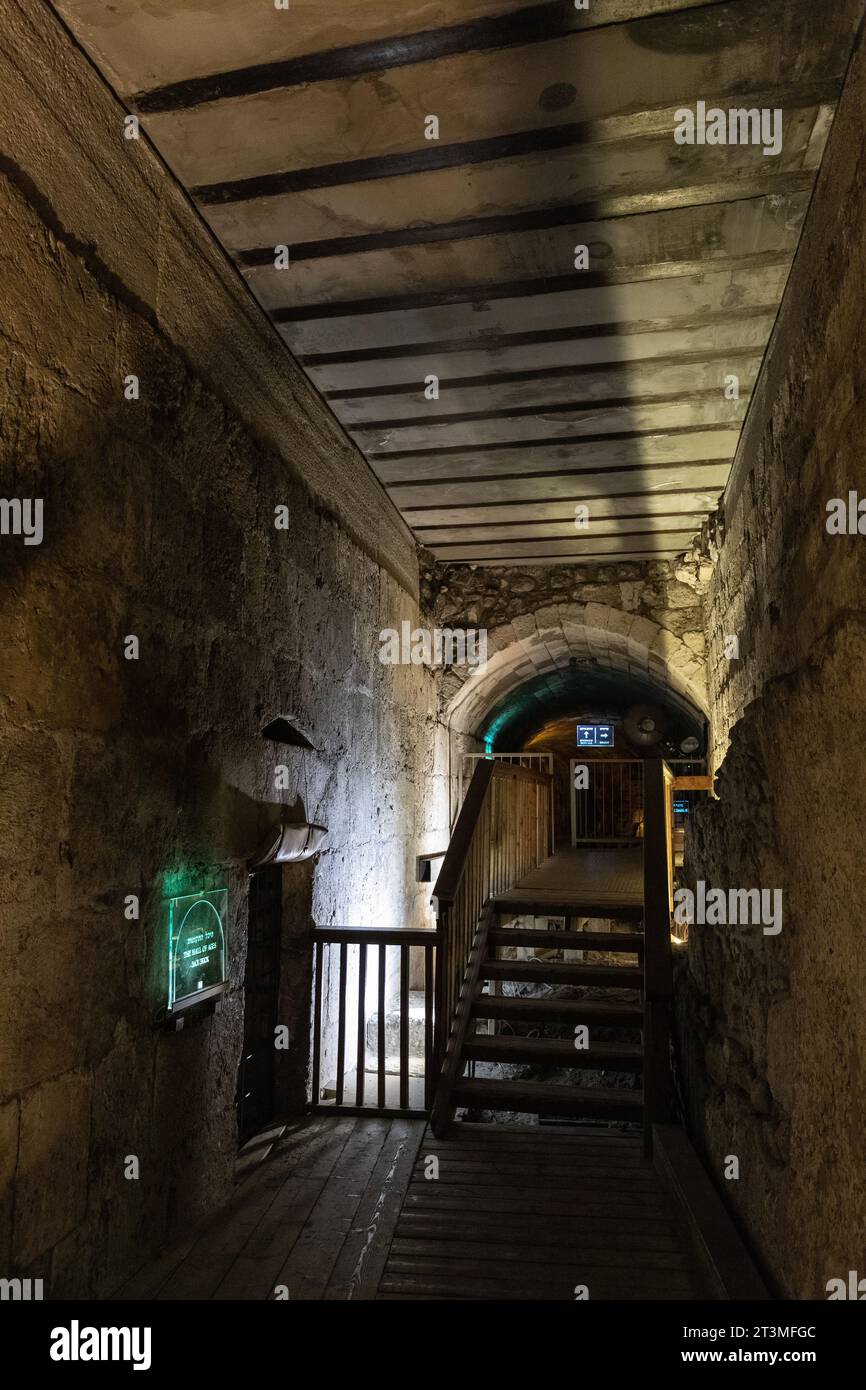 Jerusalem, Israel - October 13, 2017: Western Wall underground Tunnel ...