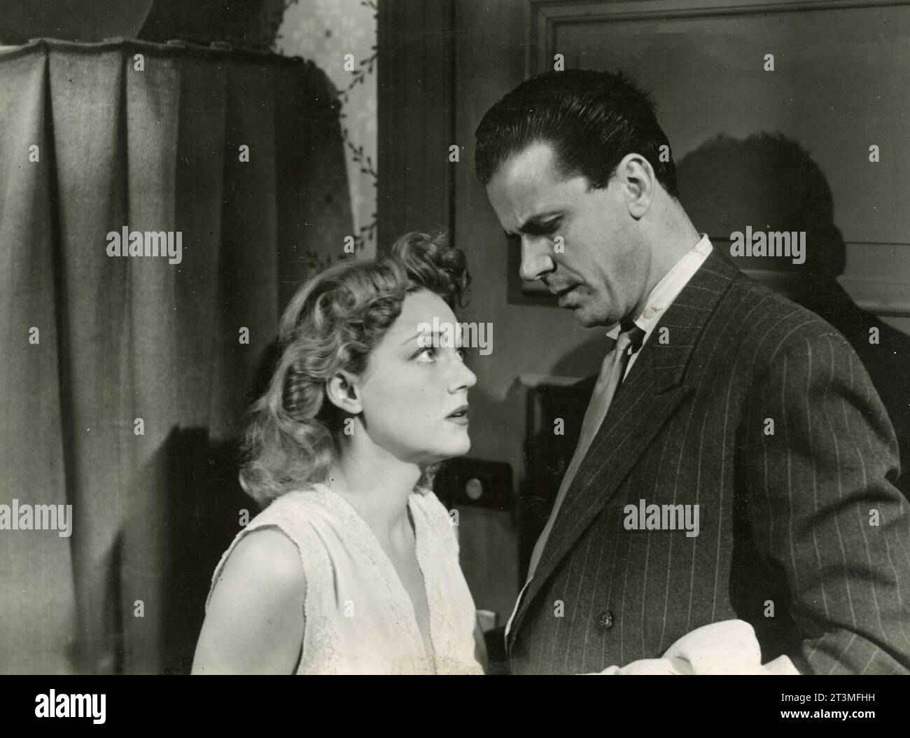 Danish actor Ebbe Rode and actress Bodil Kjer in the movie Din Fortider ...