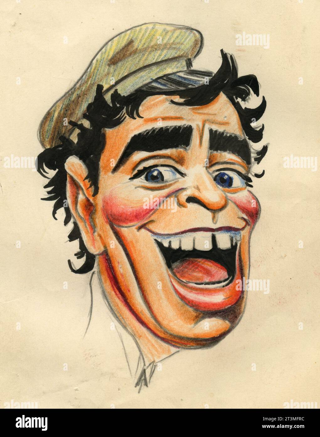 Poster sketch for the Danish movie Bussen, starring actor Dirch Passer ...