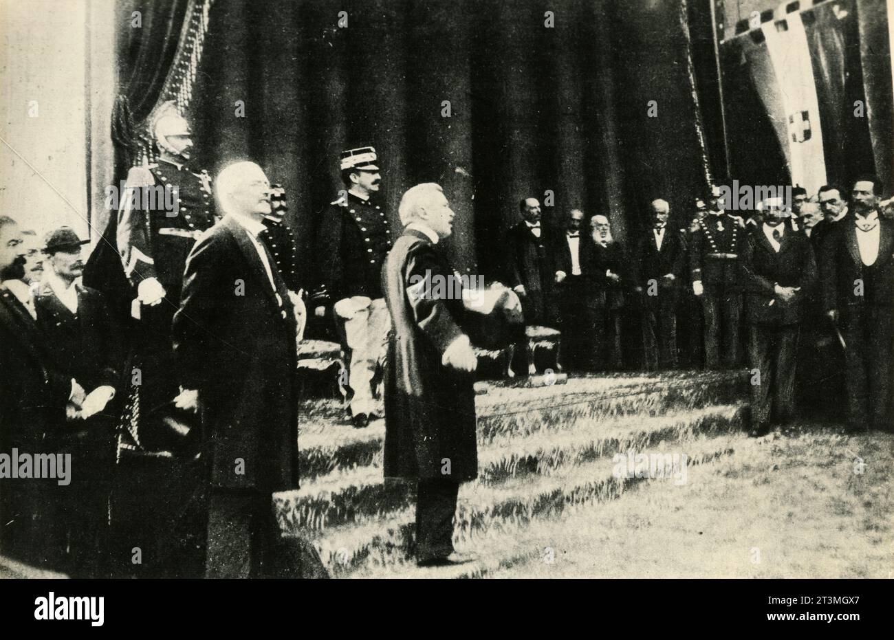 Italian jurist and politician Vittorio Emanuele Orlando speaks, Italy ...