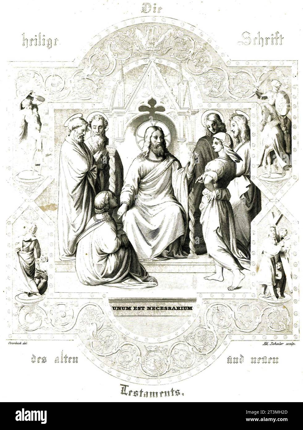 Jesus Christ throned with Saints around, print, Germany 1830s Stock ...