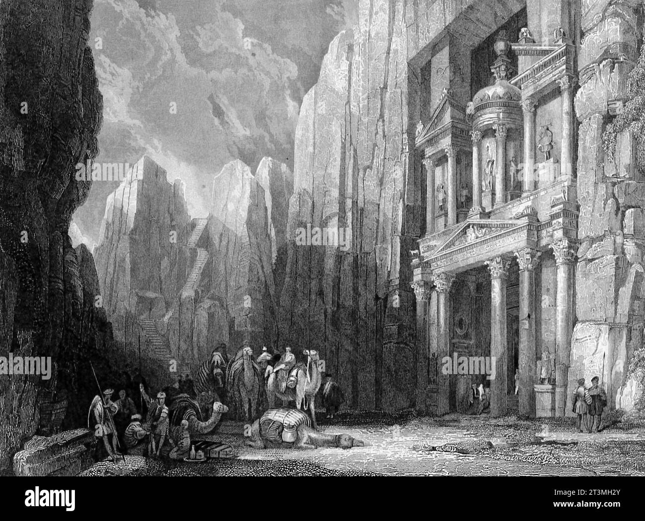 The ruins at Petra (Selah), print, Germany 1830s Stock Photo - Alamy